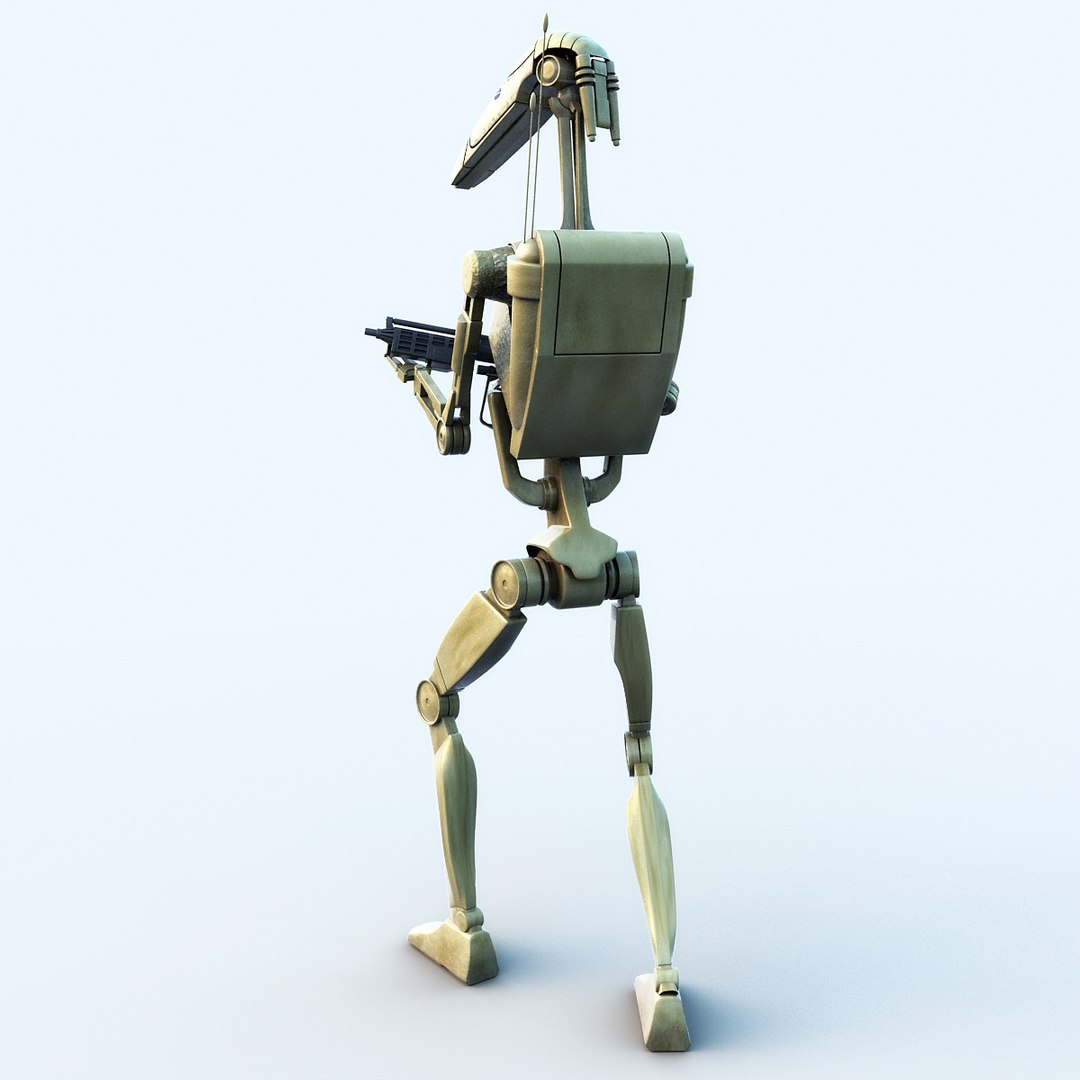 3d Battle Droid Blaster Rigged Model