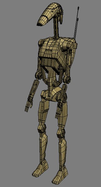 3d battle droid blaster rigged model