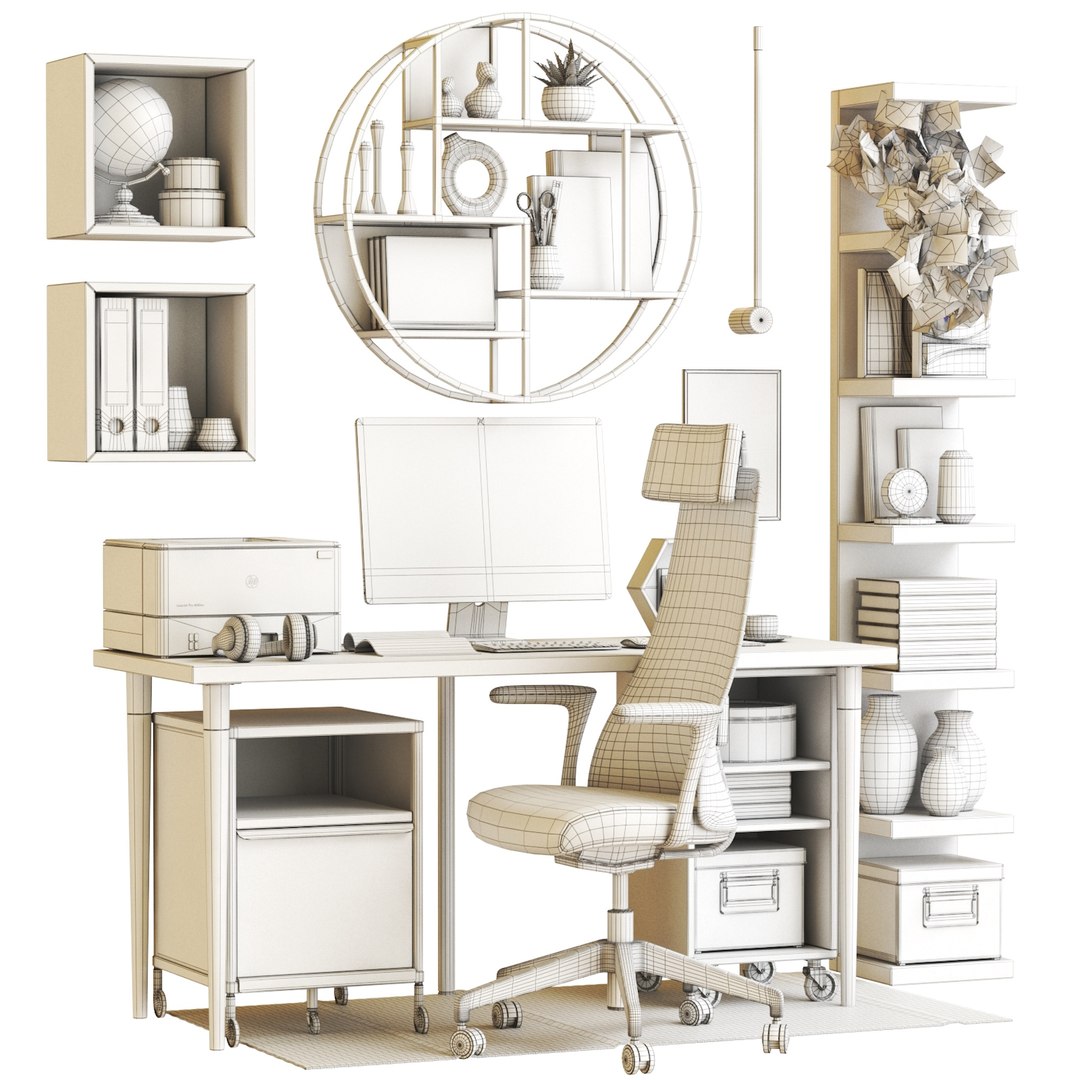 IKEA Office Workplace 121 3D - TurboSquid 2159352