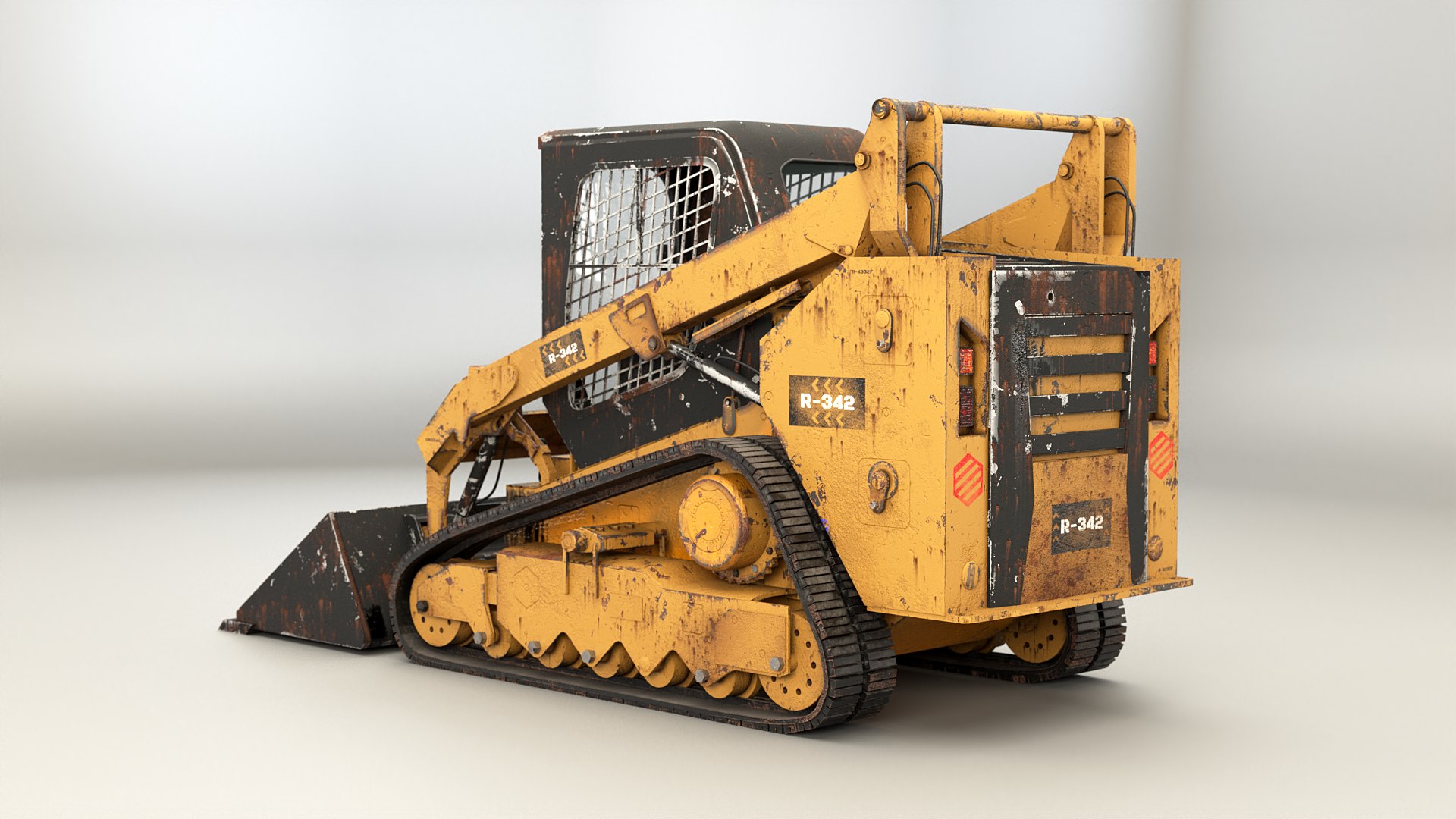 Generic Tracked Skid Steer Loader Rusted 3D Model - TurboSquid 2321217