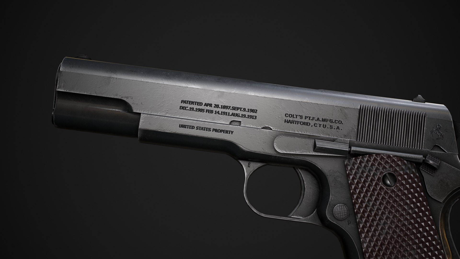 3D Colt M1911 Low-poly 3D Model - TurboSquid 1911717