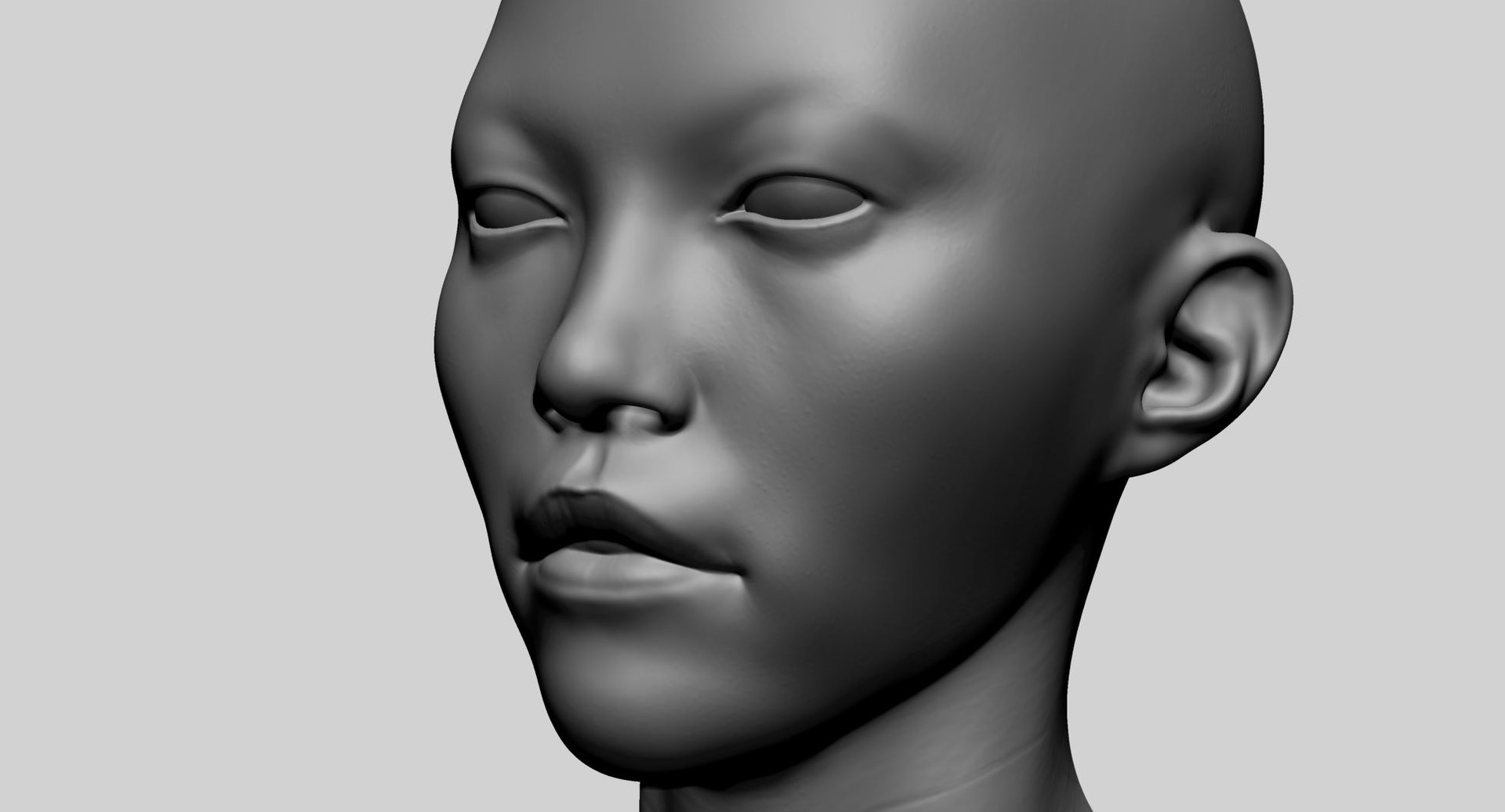 Asian Female Head A 3D Model - TurboSquid 1912103