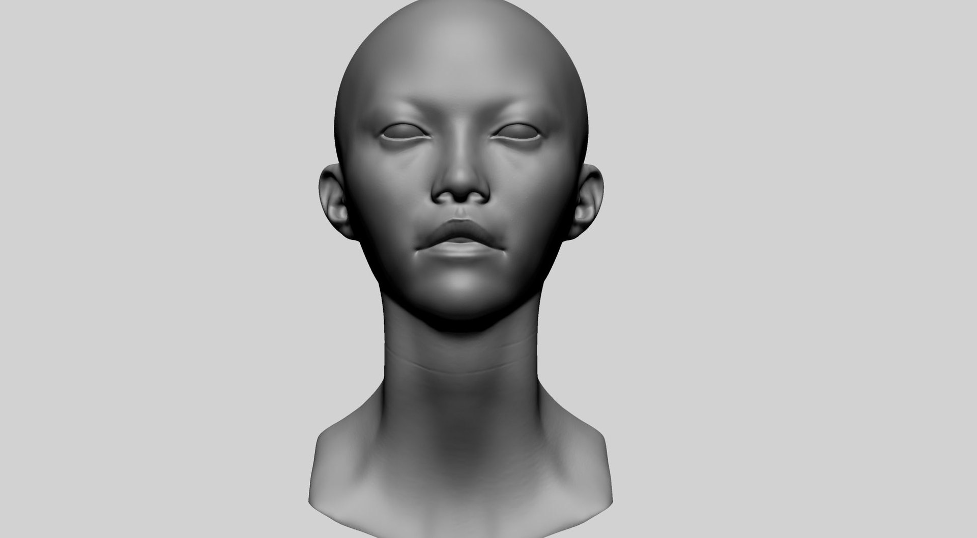 Asian Female Head A 3D Model - TurboSquid 1912103