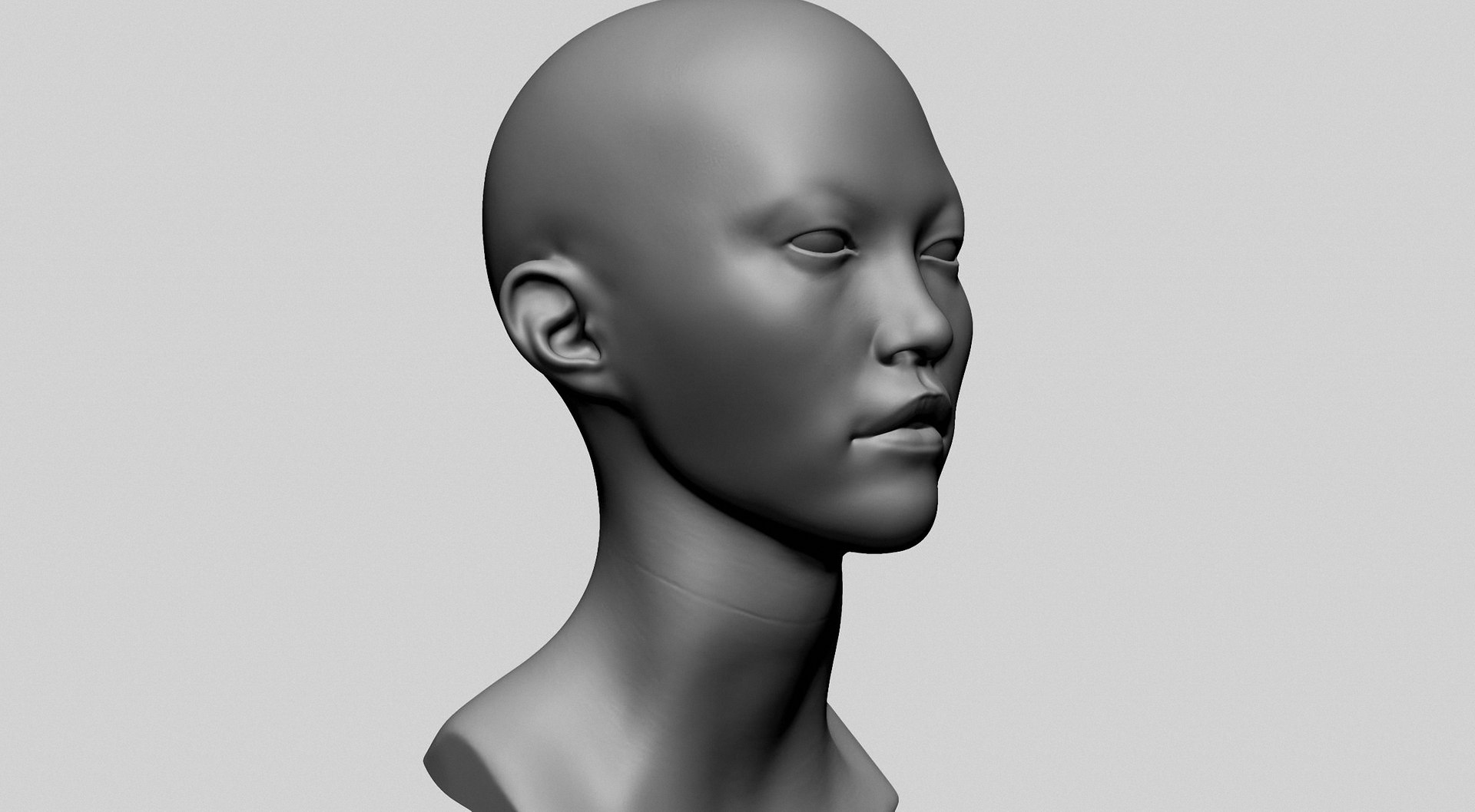 Asian Female Head A 3D Model - TurboSquid 1912103