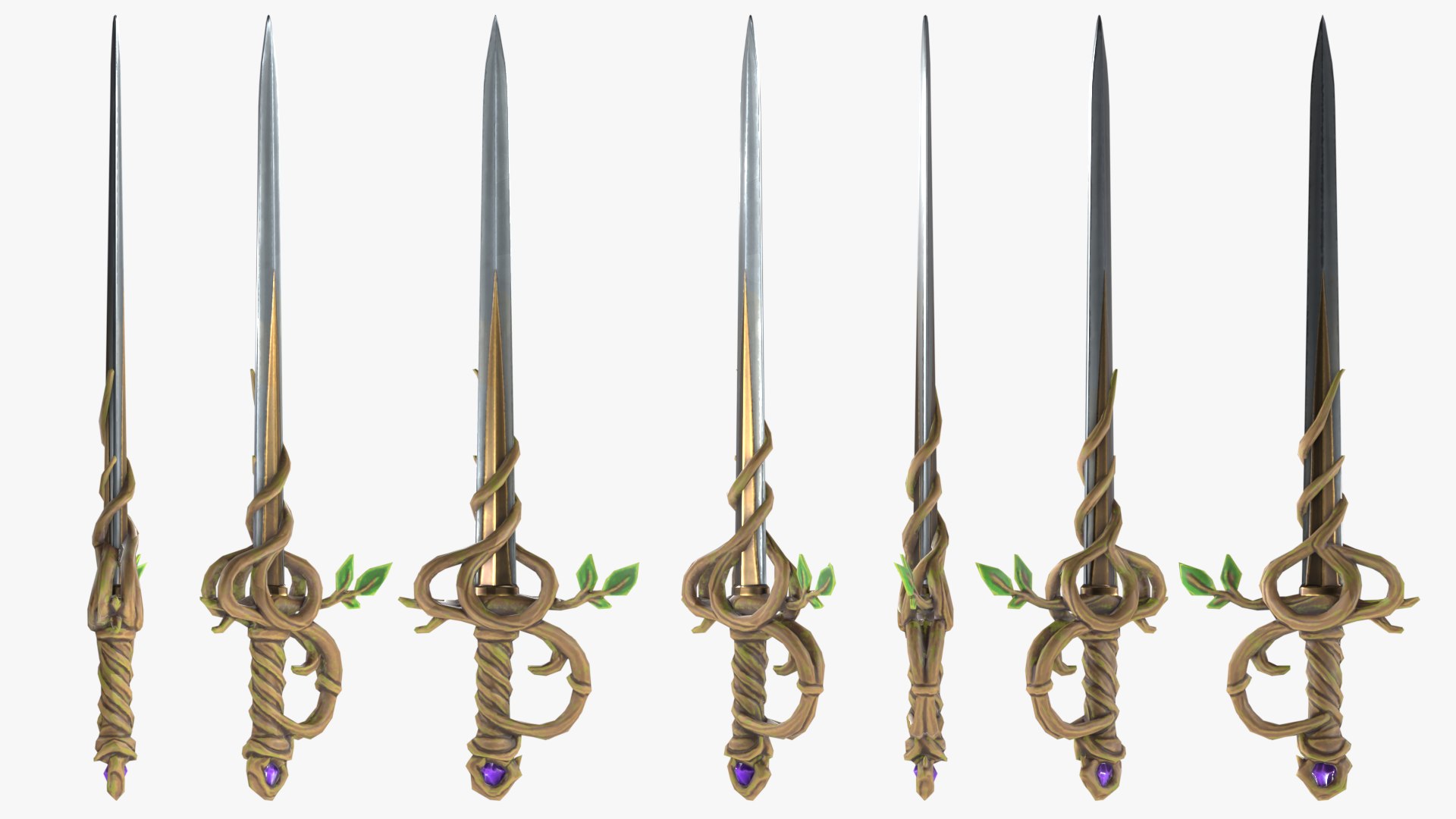 Stylized Fantasy RPG Weapon Sword Rapier Dagger Shortsword Seax Gladius ...