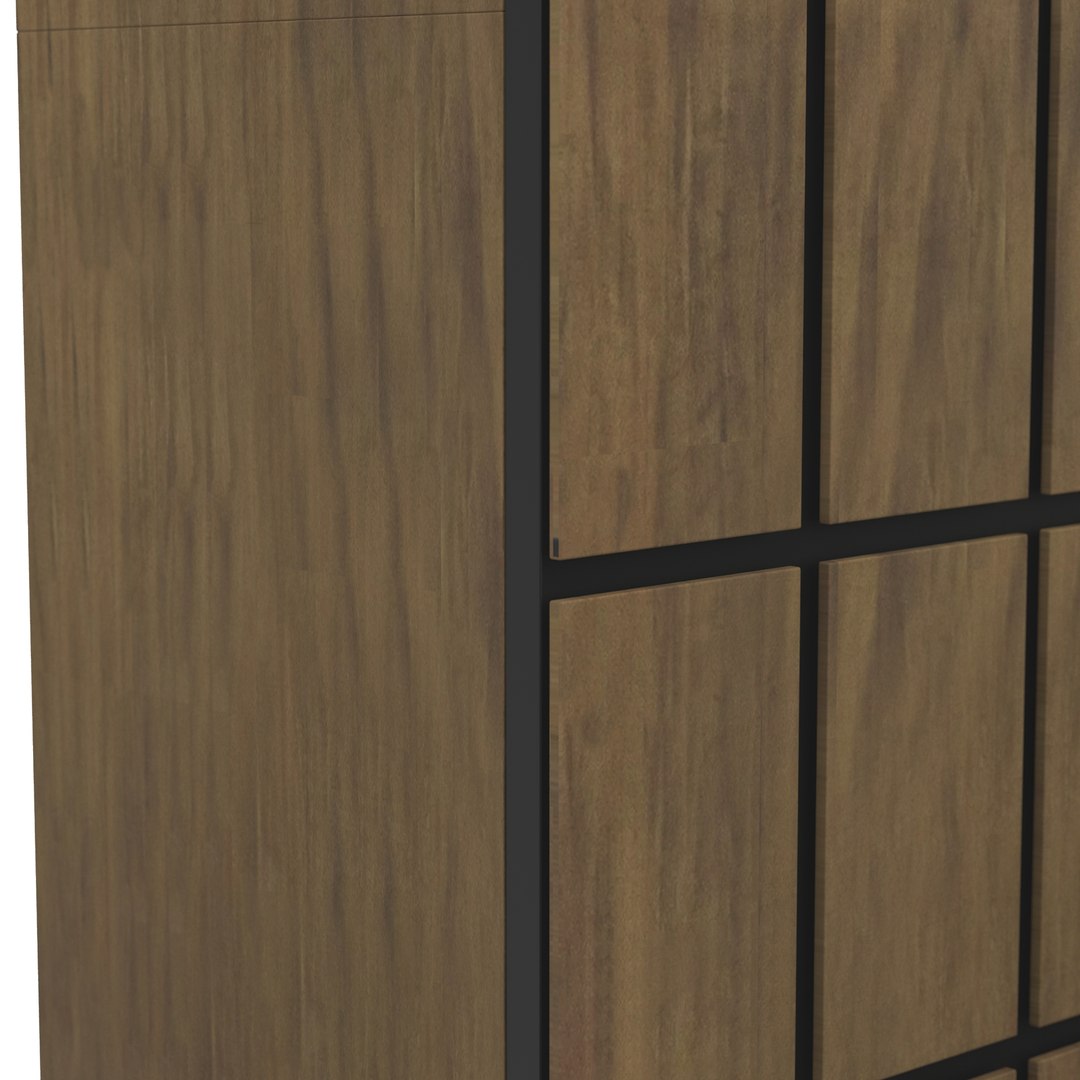 CYPRESS BROWN Two Door Dimensional Squares Wooden Cabinet 40 inch 3D ...