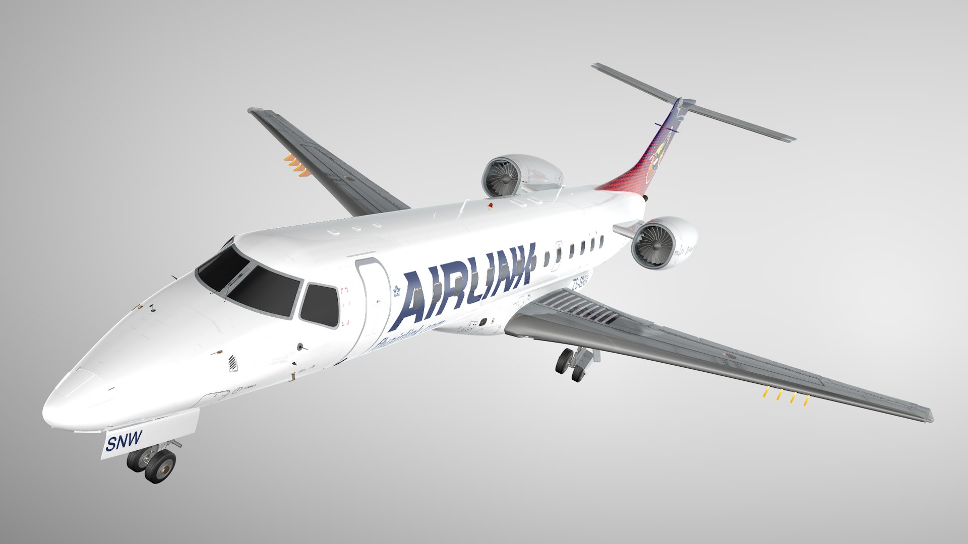 ZS-SNW Airlink Embraer ERJ-135LR L2319 3D Model - TurboSquid 2357607