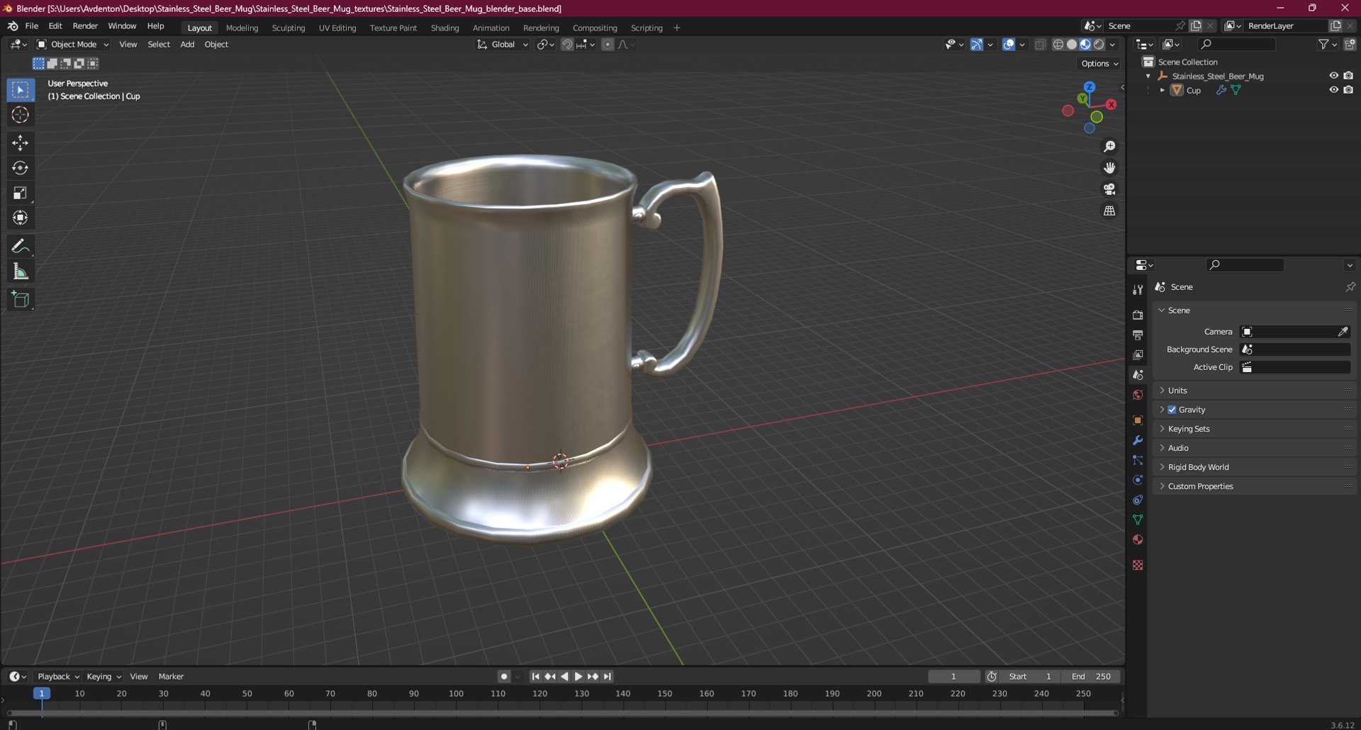 Stainless Steel Beer Mug 3D Model - TurboSquid 2269791