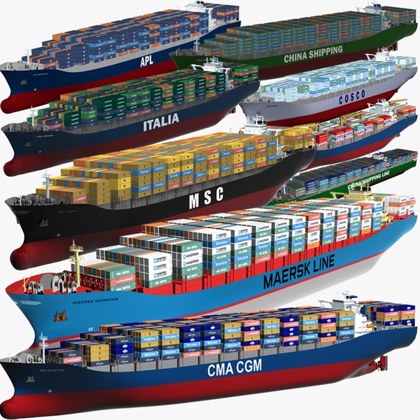 3d grimaldi container ship model