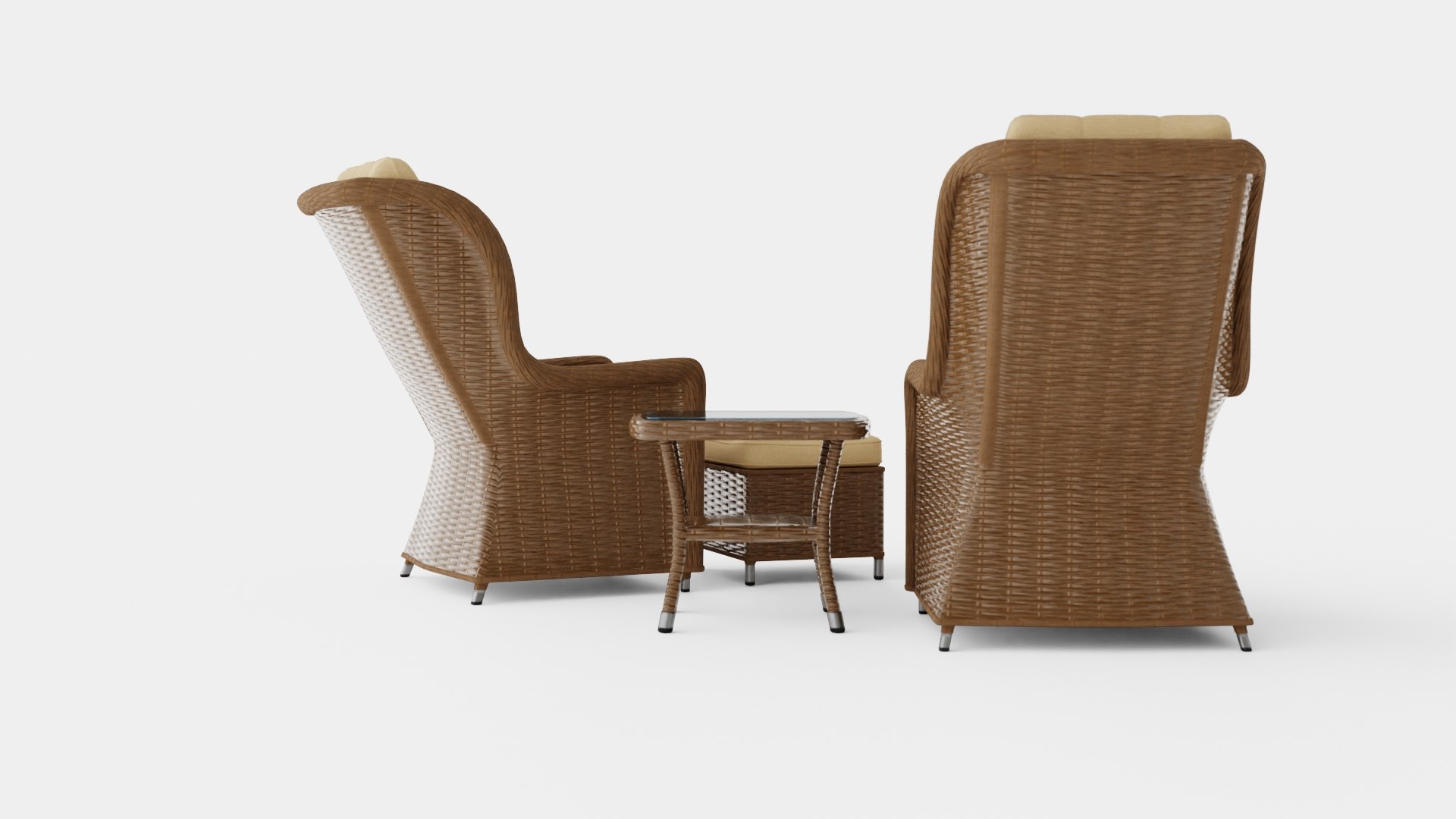 3D Lotus Lounge Duo Set - TurboSquid 2253883
