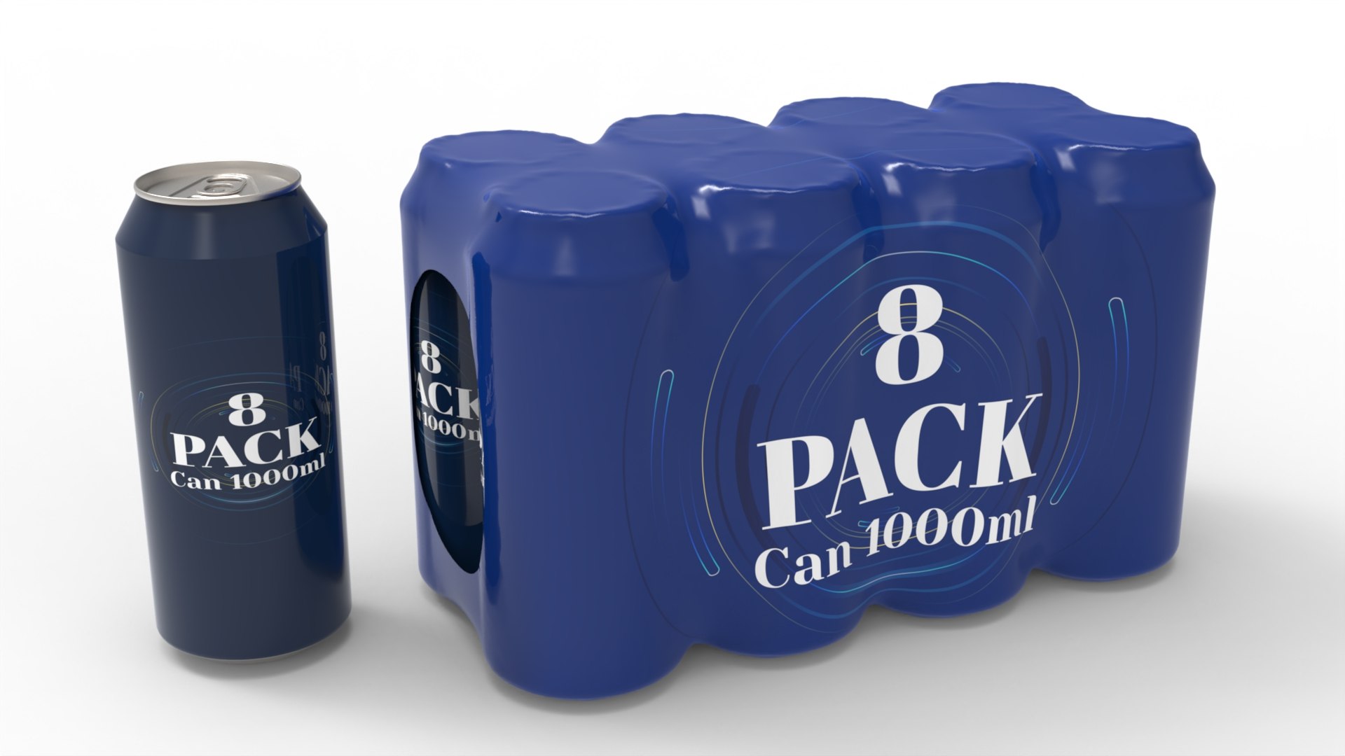 Eight Pack Packaging Beverage Soda Cans 1000ml 3D - TurboSquid 2226999