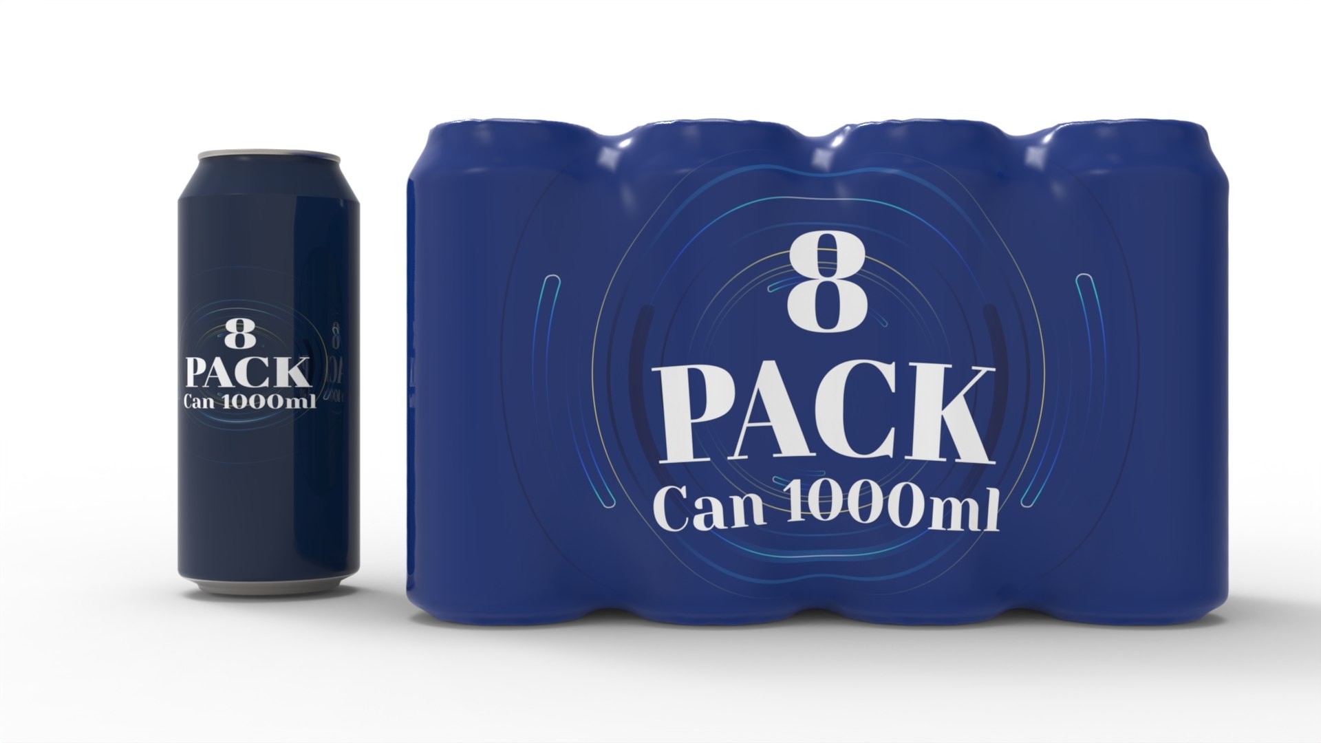 Eight Pack Packaging Beverage Soda Cans 1000ml 3D - TurboSquid 2226999