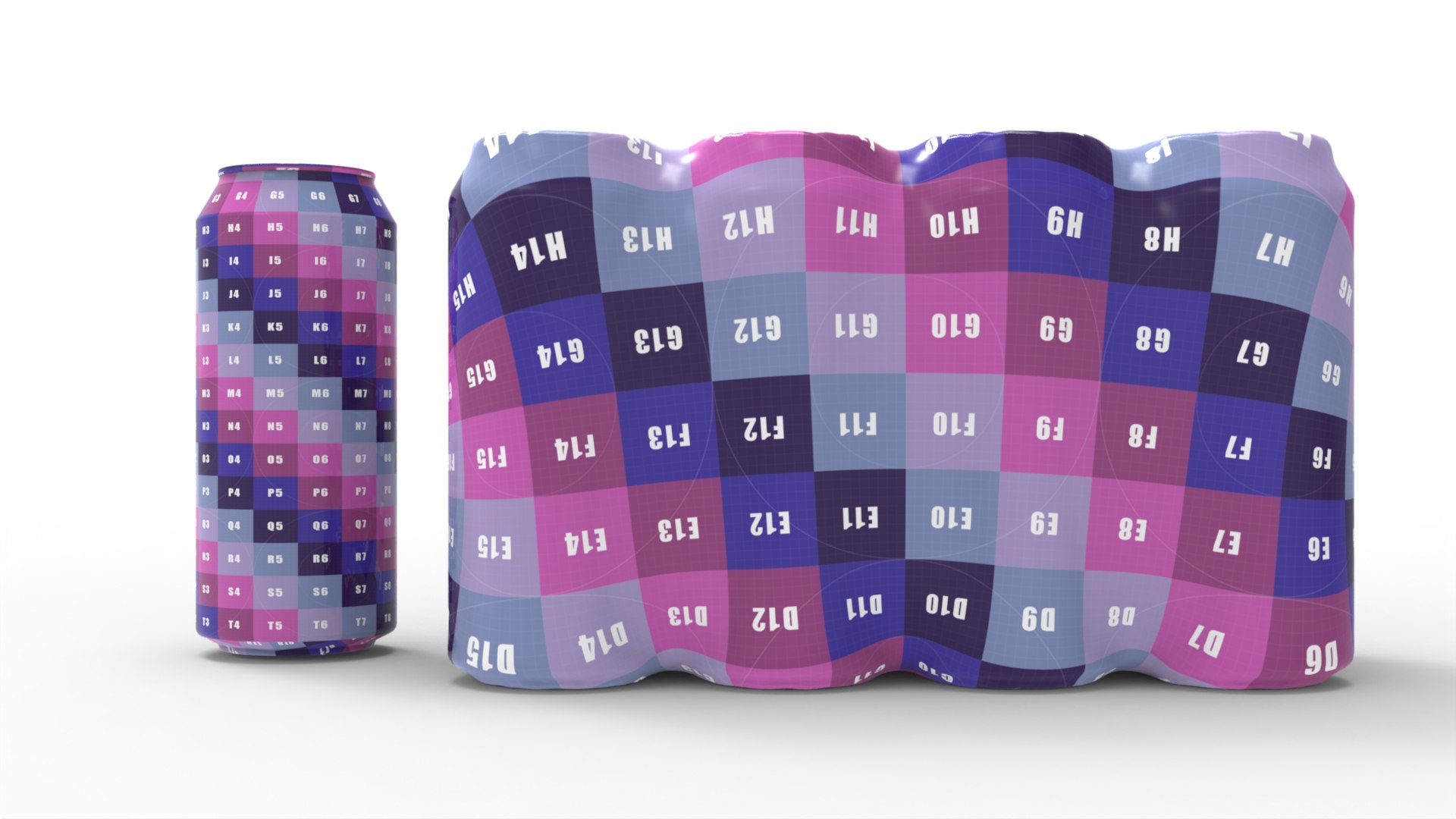 Eight Pack Packaging Beverage Soda Cans 1000ml 3D - TurboSquid 2226999