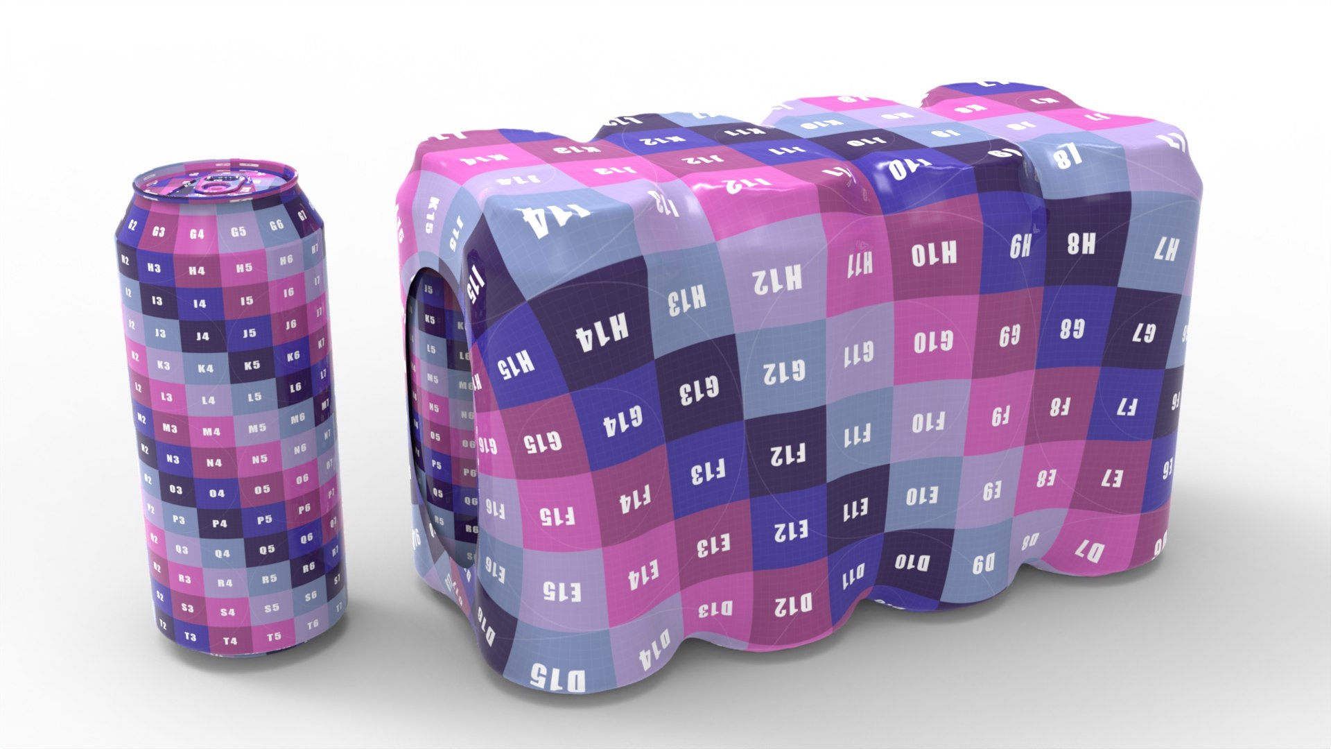 Eight Pack Packaging Beverage Soda Cans 1000ml 3D - TurboSquid 2226999