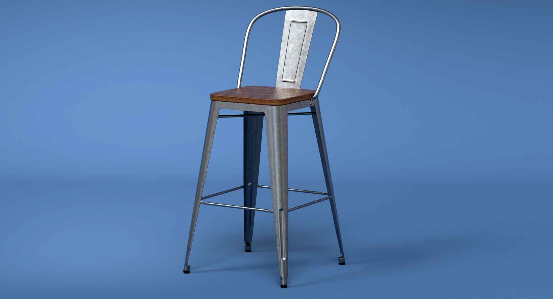 Vintage metal bar stool model | 1142009 | TurboSquid