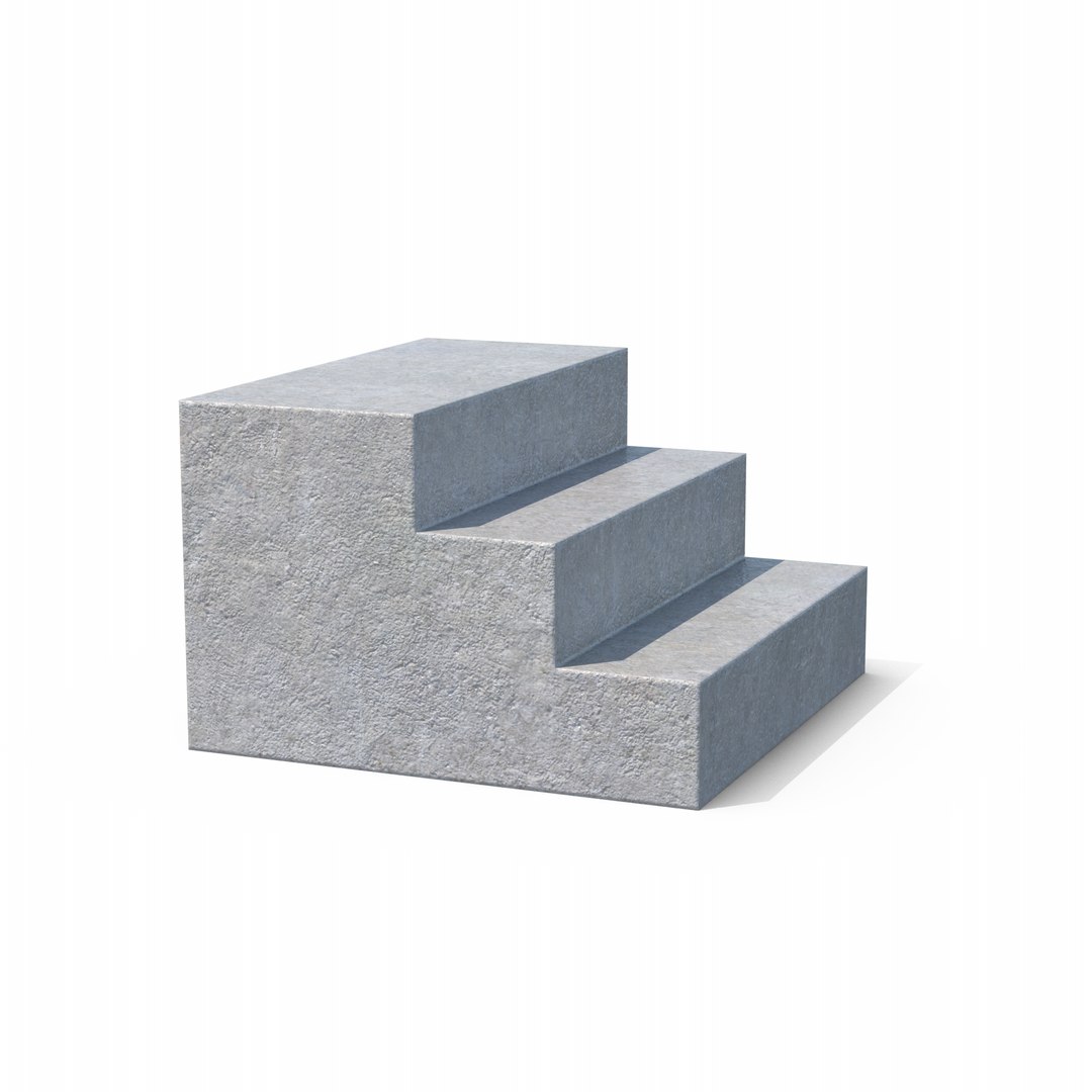 3D Concrete Stair Model - TurboSquid 2438368