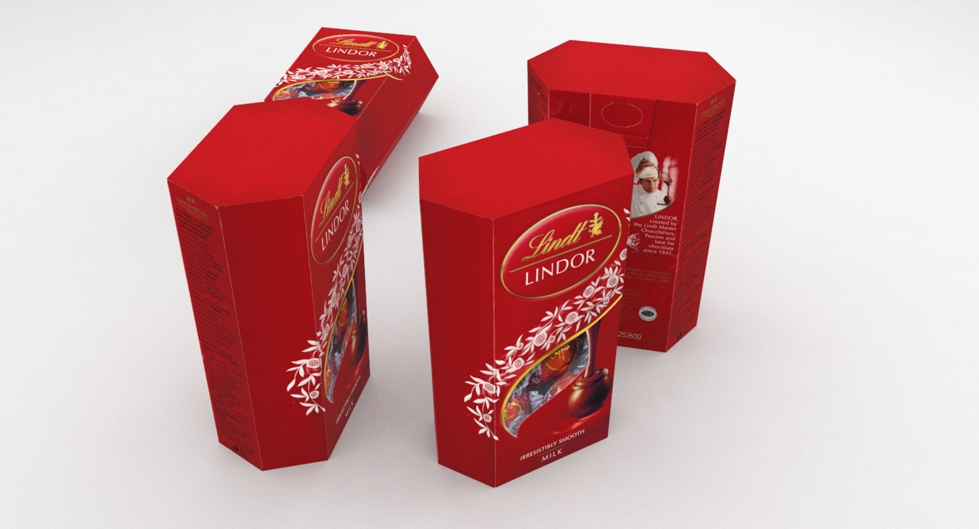3D Lindt Box Red 200g - TurboSquid 1155468