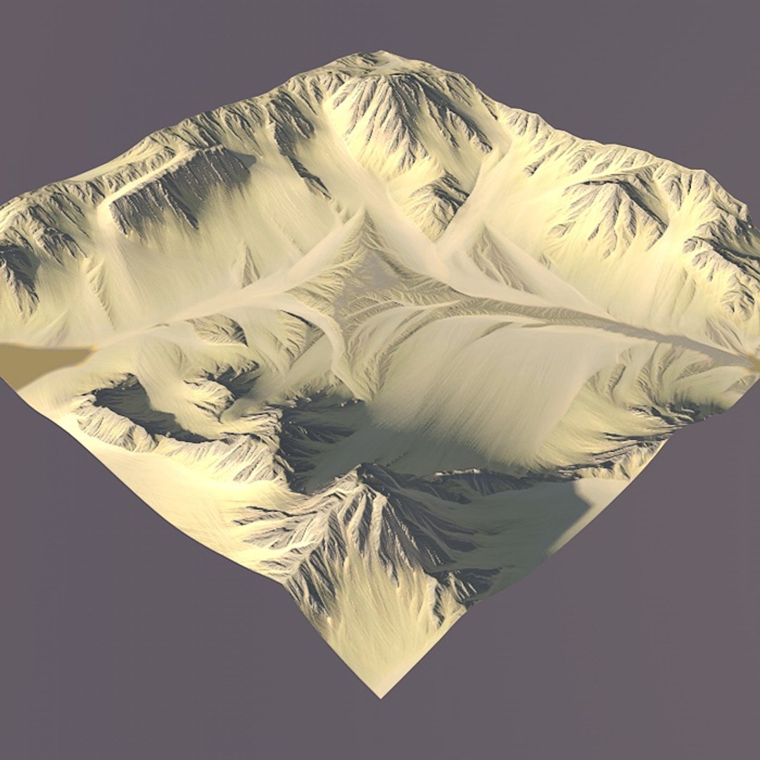 3d mountain terrain model