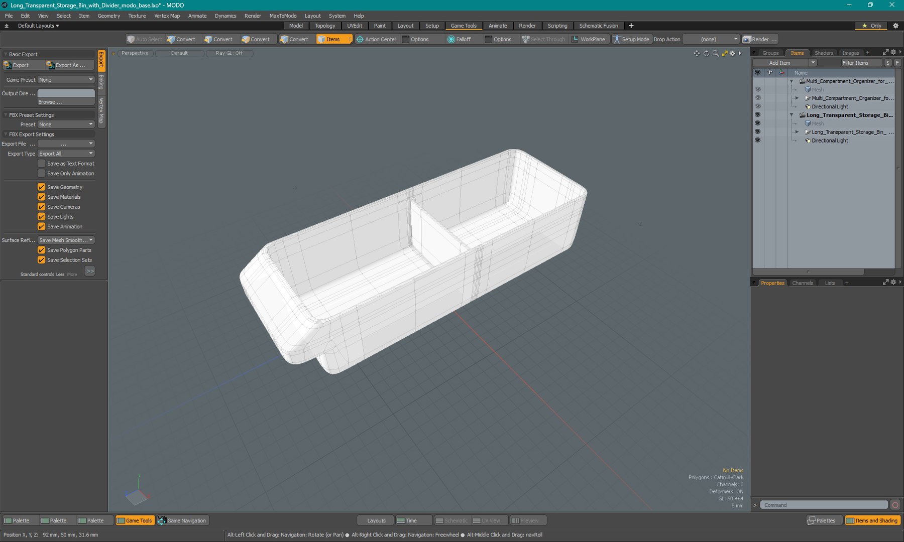 3D Long Transparent Storage Bin With Divider Model - TurboSquid 2376537