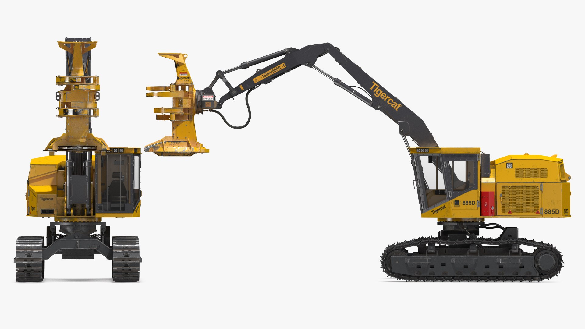 Tigercat 855d tracked feller 3D model - TurboSquid 1487502