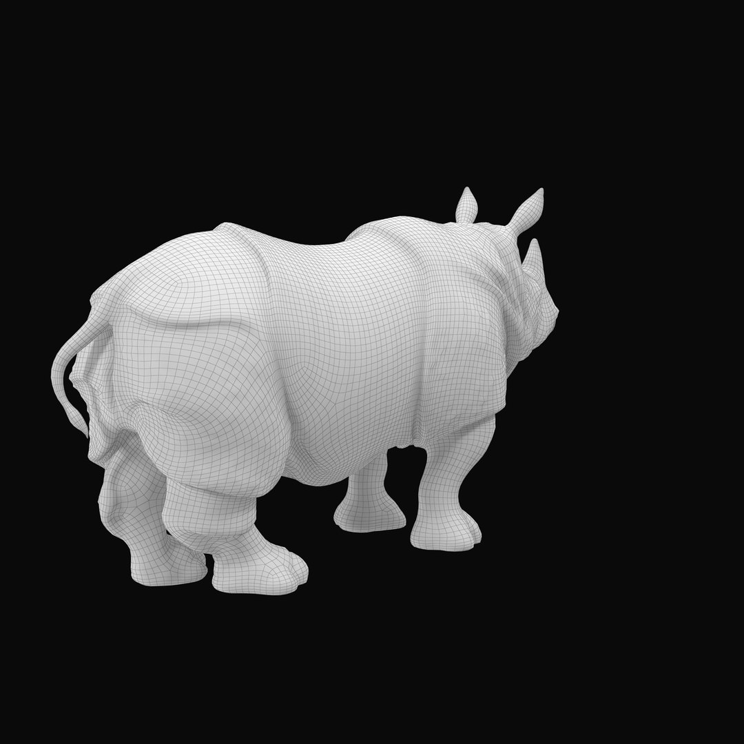 3d Rhino Statue