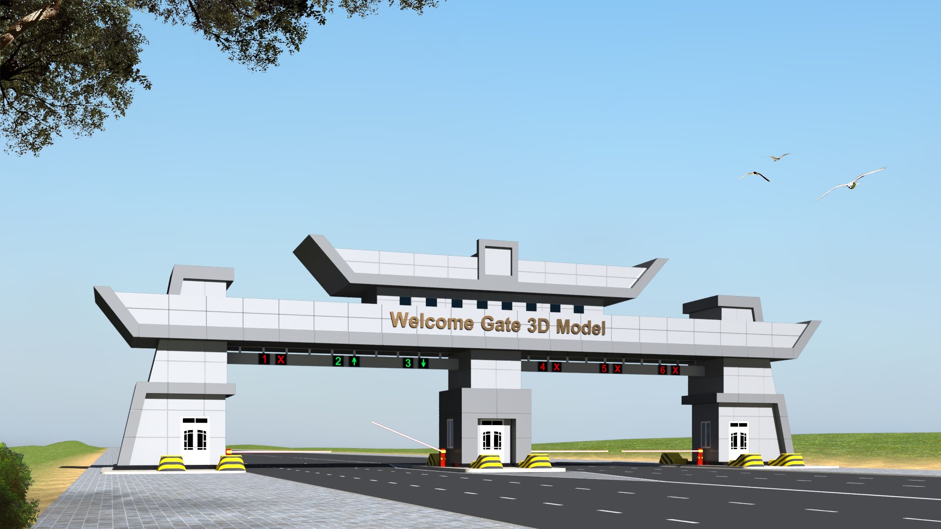 Welcome gate 3D model 3ds max 2016 corona 3D - TurboSquid 1879418