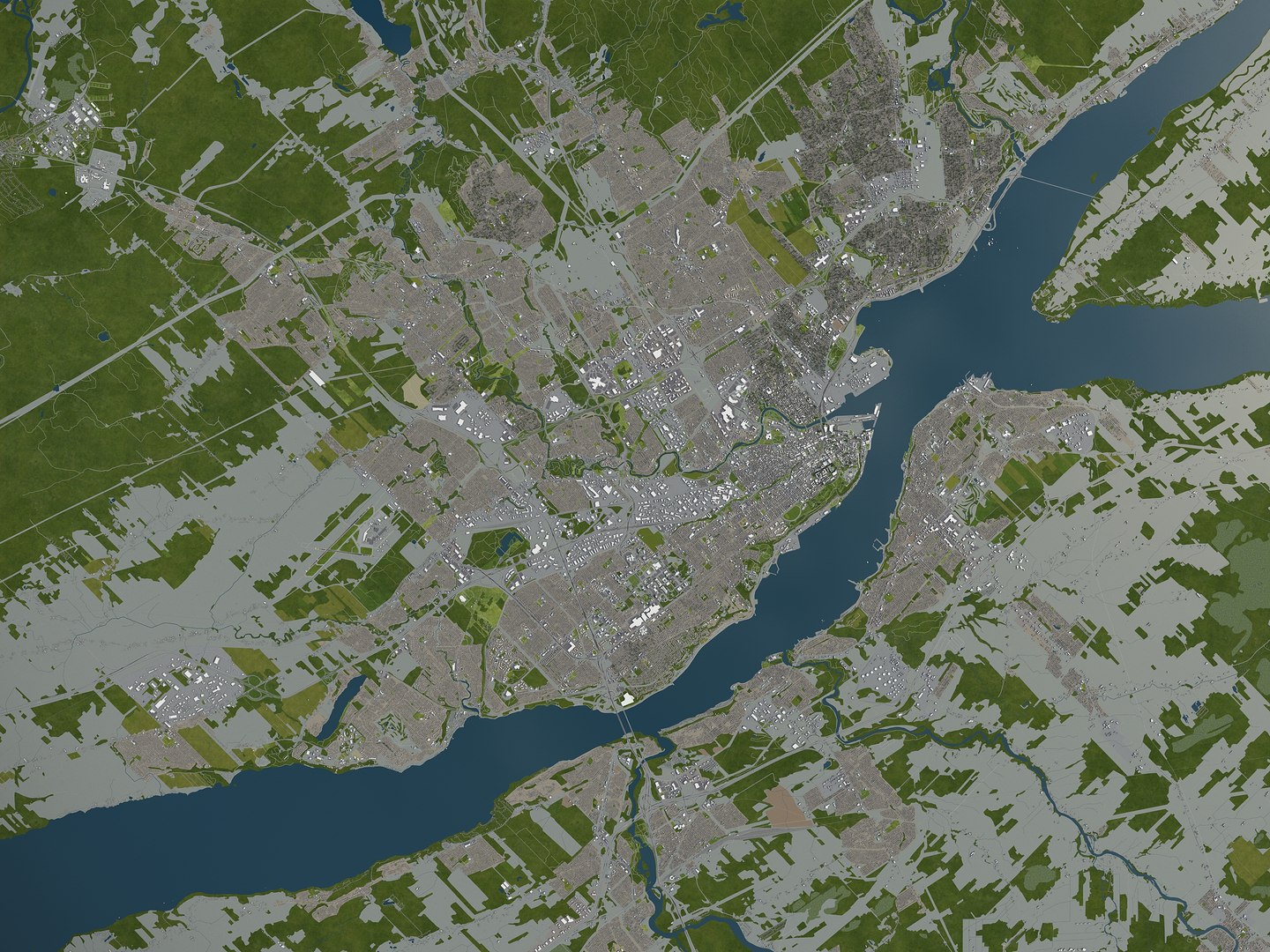 3D City Quebec Surrounding - - TurboSquid 1406771