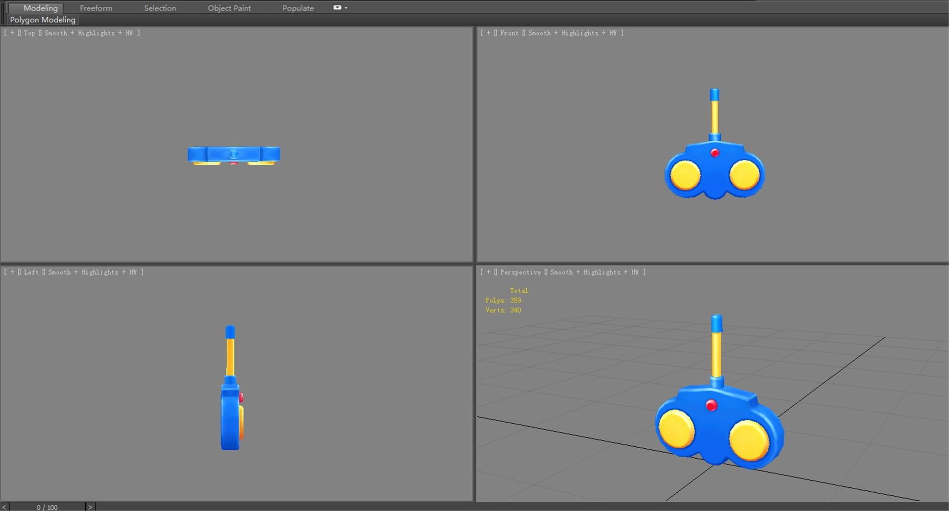 3D Model Cartoon Toy Remote Control - Joystick In Video Game Controller ...