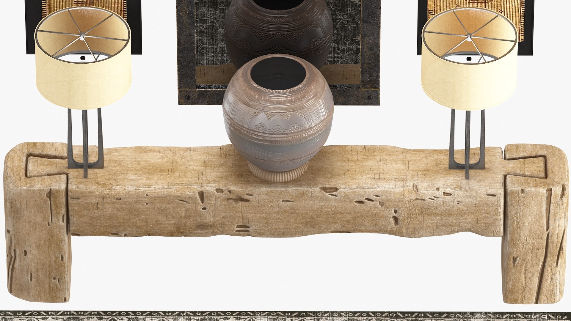 3D Restoration Hardware English Console Table - TurboSquid 2063653