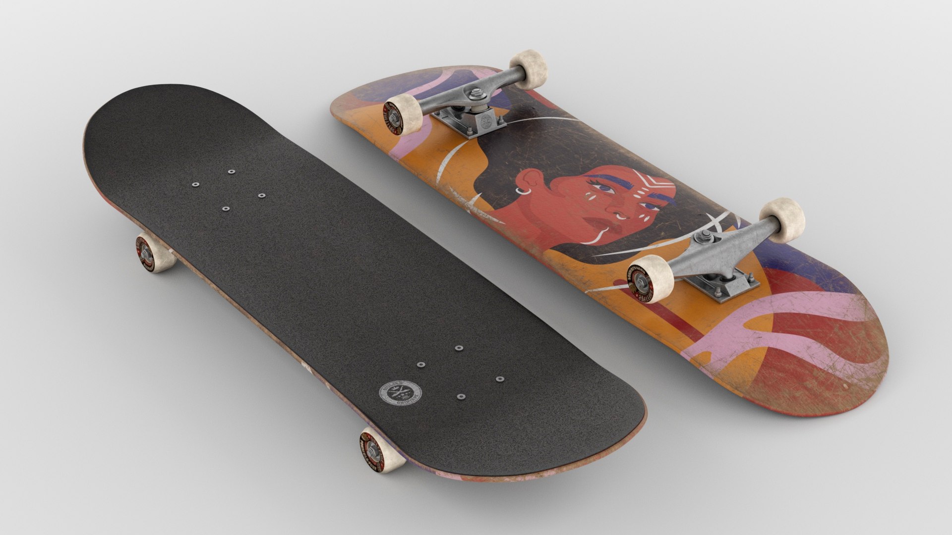 Skateboard Custom 3D Model - TurboSquid 2095918