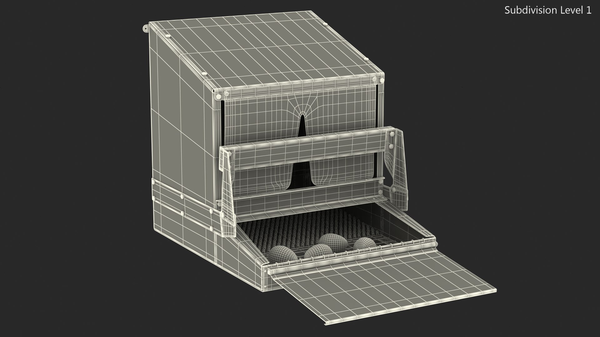 3D model Small Reversible Rollaway Nest Box with Eggs - TurboSquid 1812167