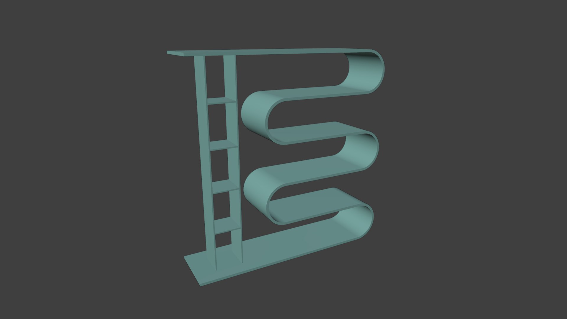 Modern Wave Bookshelf Model - TurboSquid 2281880