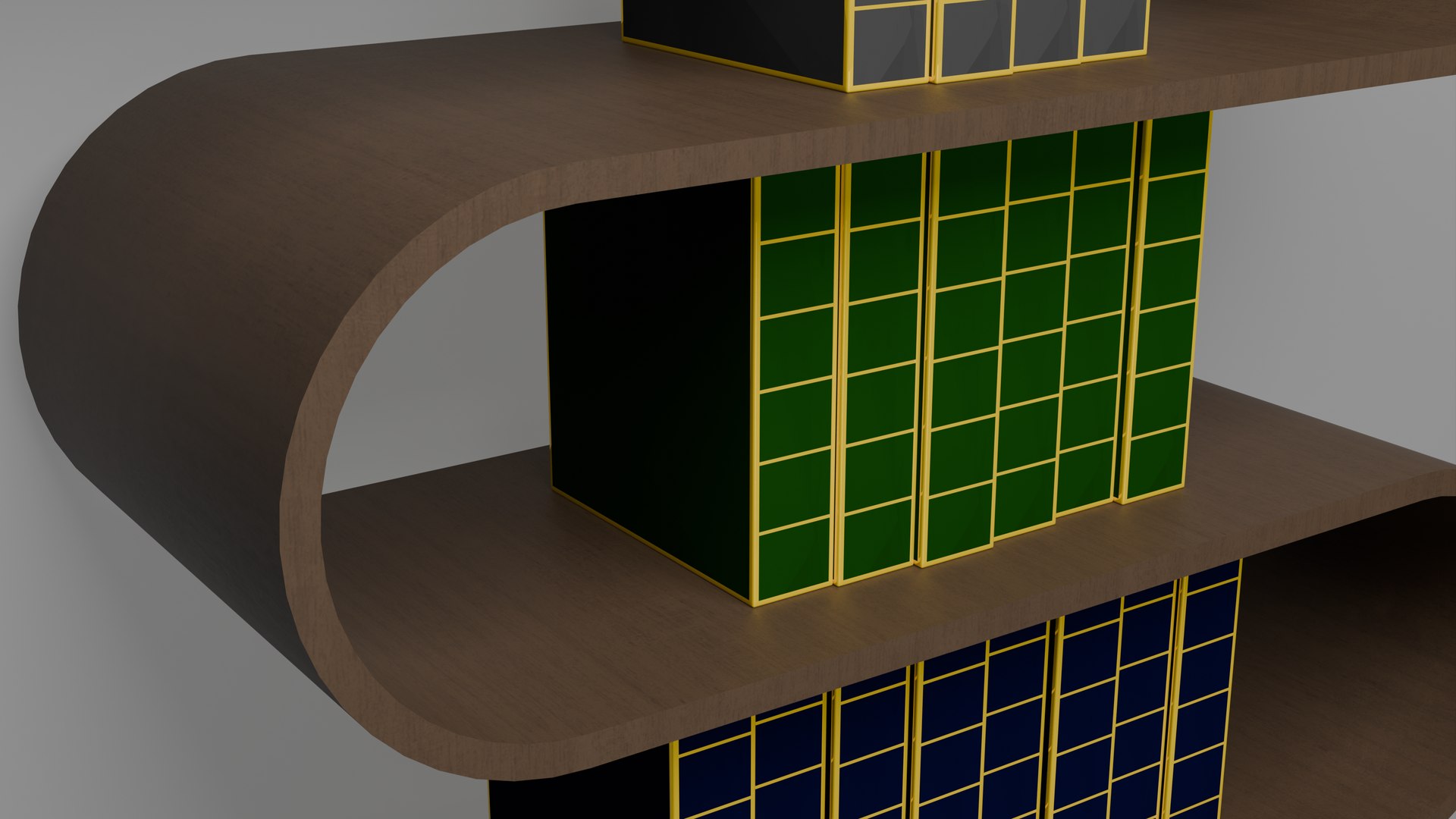 Modern Wave Bookshelf Model - TurboSquid 2281880