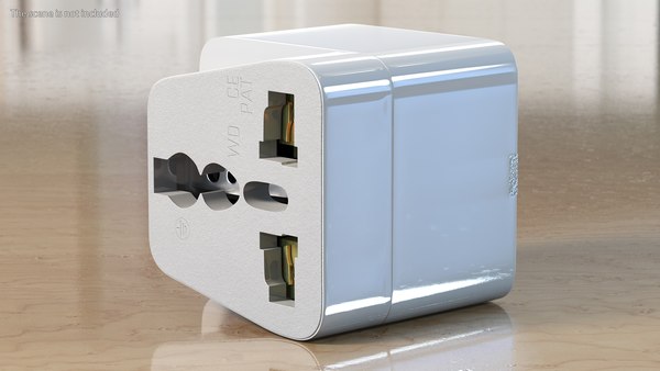 Electrical Plug Type I Adapter White 3D - TurboSquid 1842347