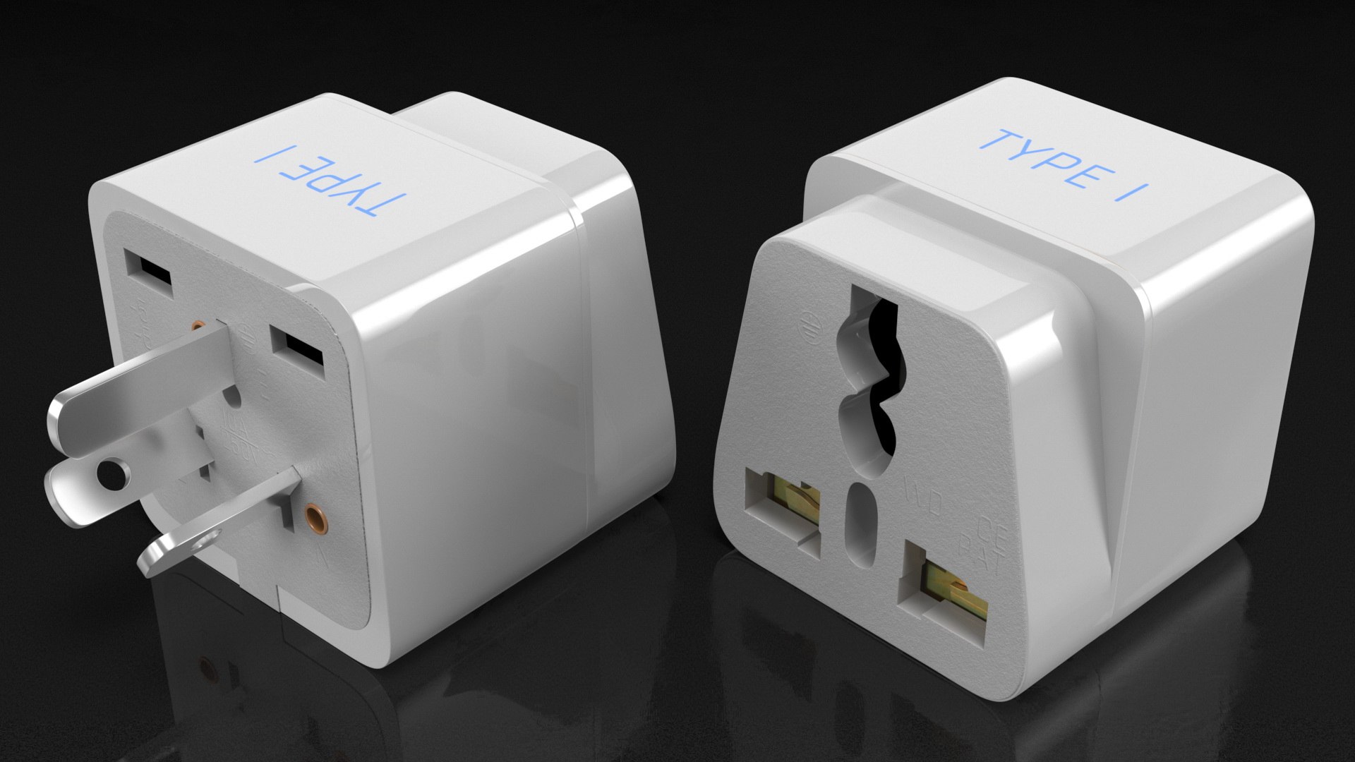 Electrical Plug Type I Adapter White 3D - TurboSquid 1842347