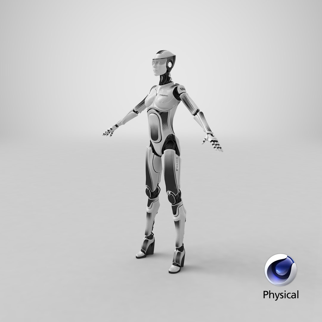 3D Female Cyborg Robot Police Officer Model - TurboSquid 1713829