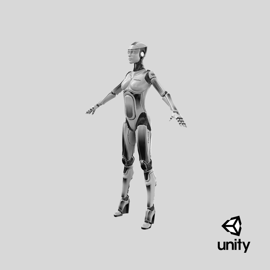 3D Female Cyborg Robot Police Officer Model - TurboSquid 1713829