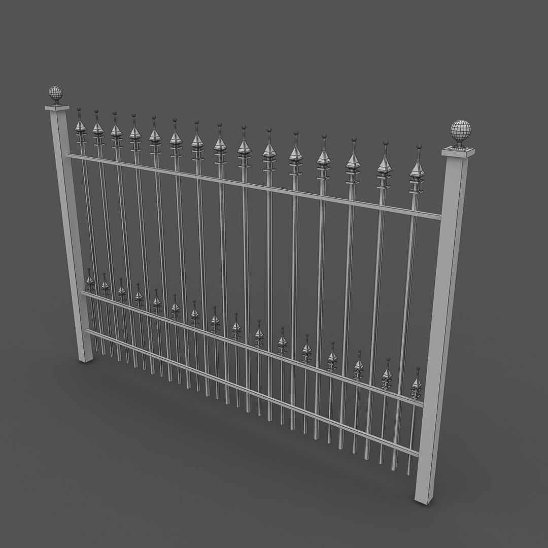 Iron Fence 3D Model - TurboSquid 1442662