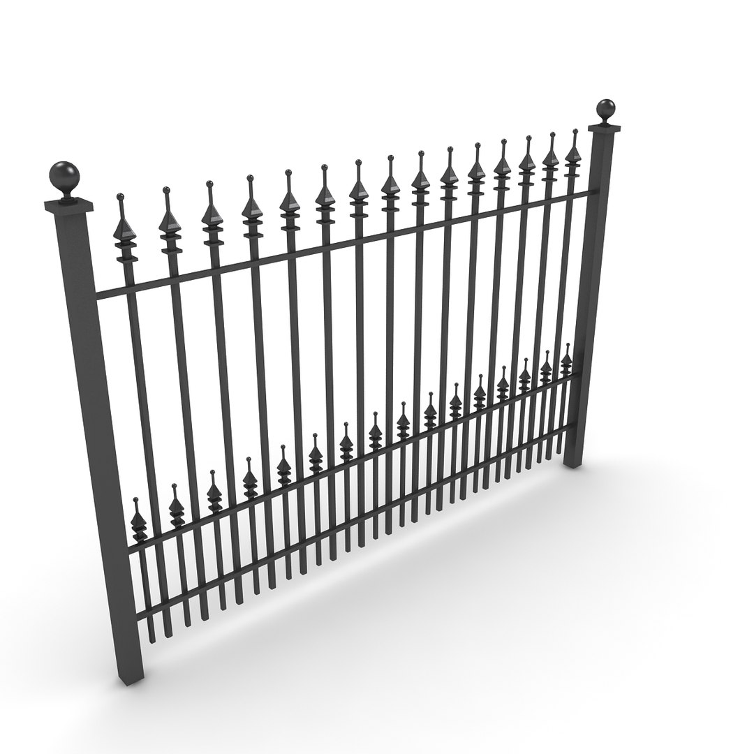 Iron Fence 3D Model - TurboSquid 1442662