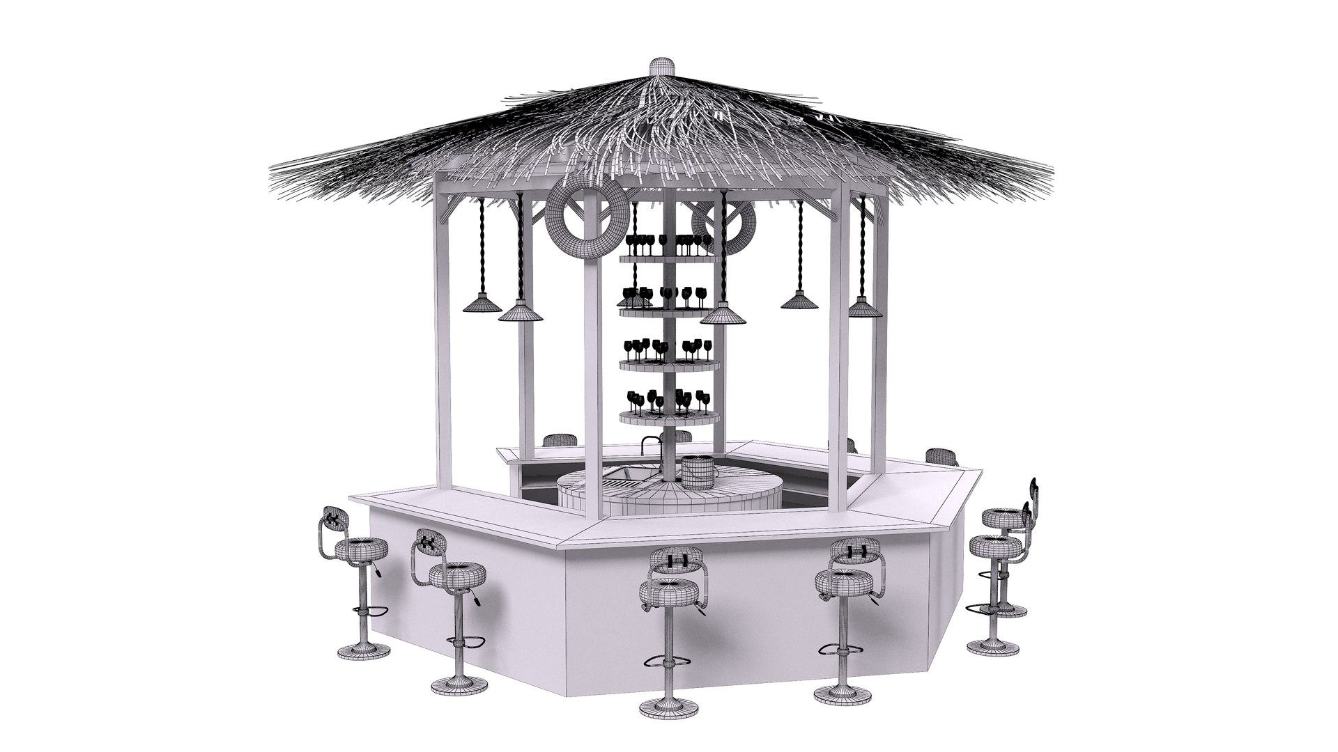 3D Model Tiki Bar - TurboSquid 1838201