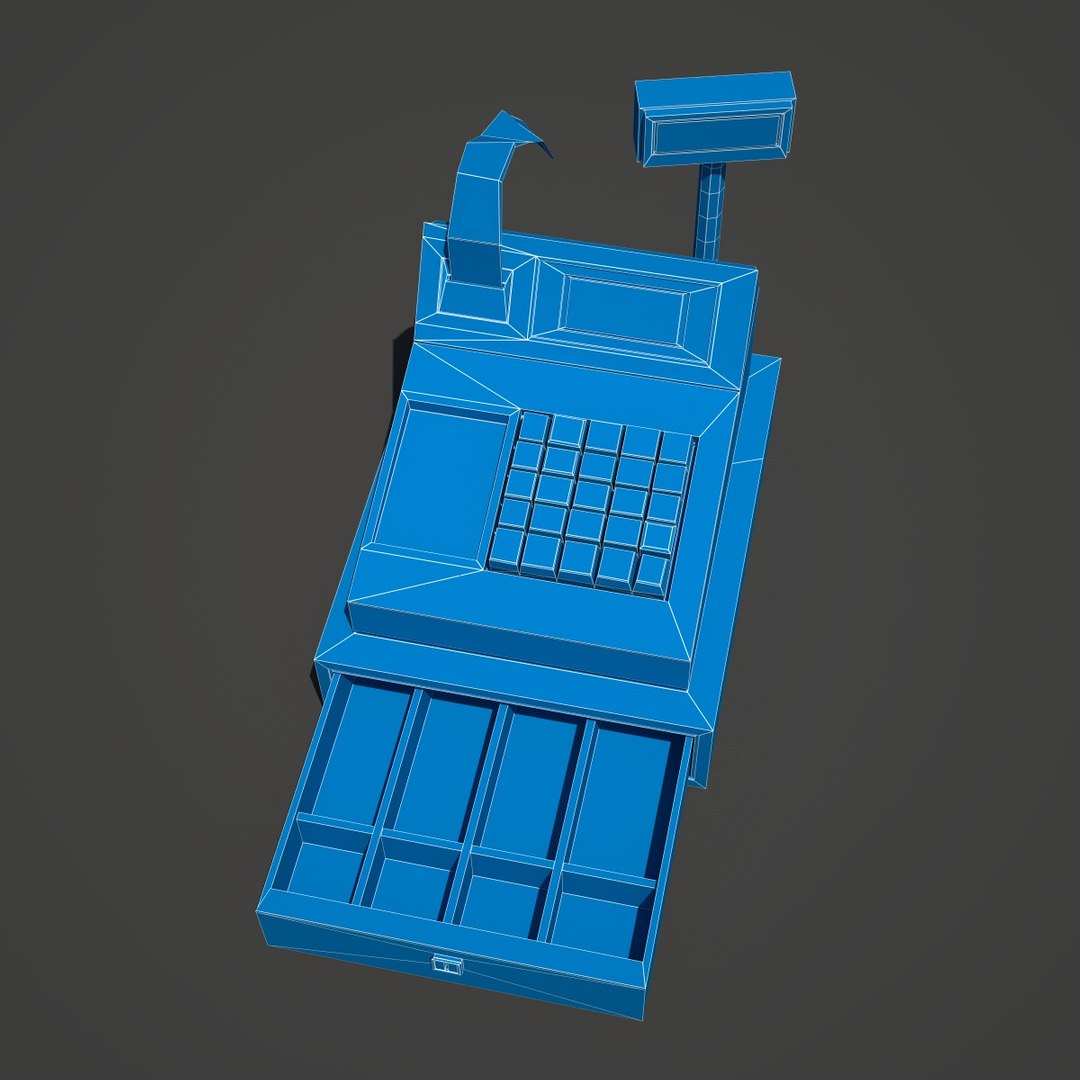 3d Low-poly Cash Register