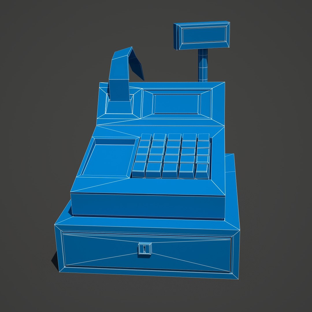 3d Low-poly Cash Register