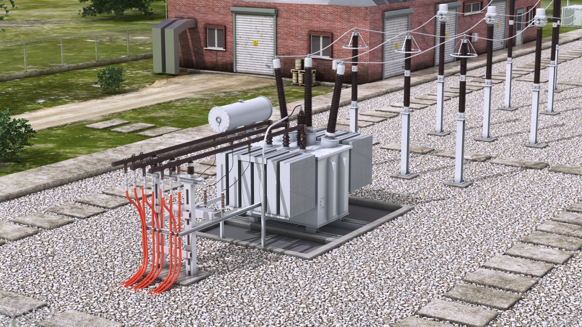 Realistic Substation 3D Model - TurboSquid 1710815