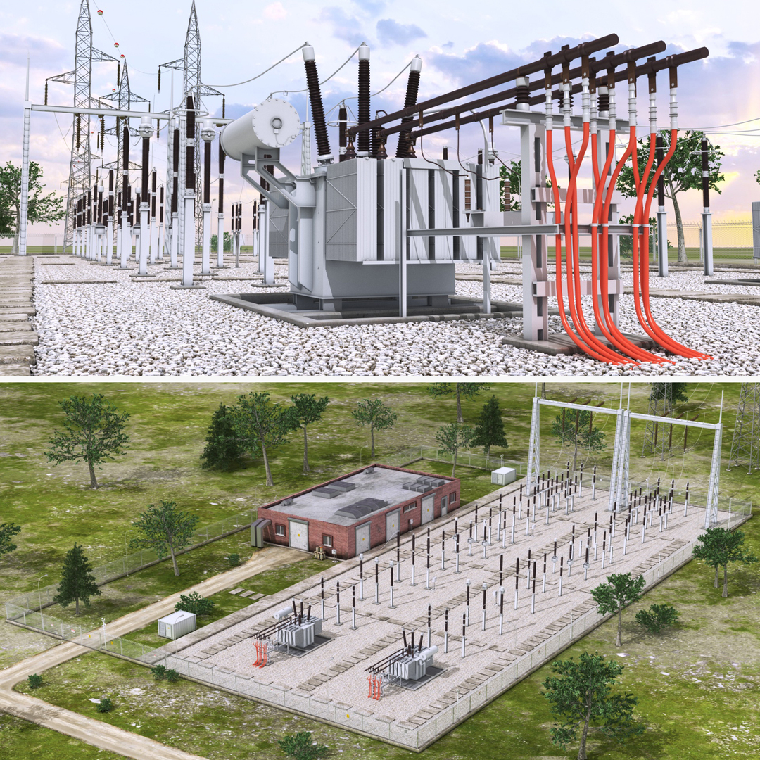 Realistic substation 3D model - TurboSquid 1710815