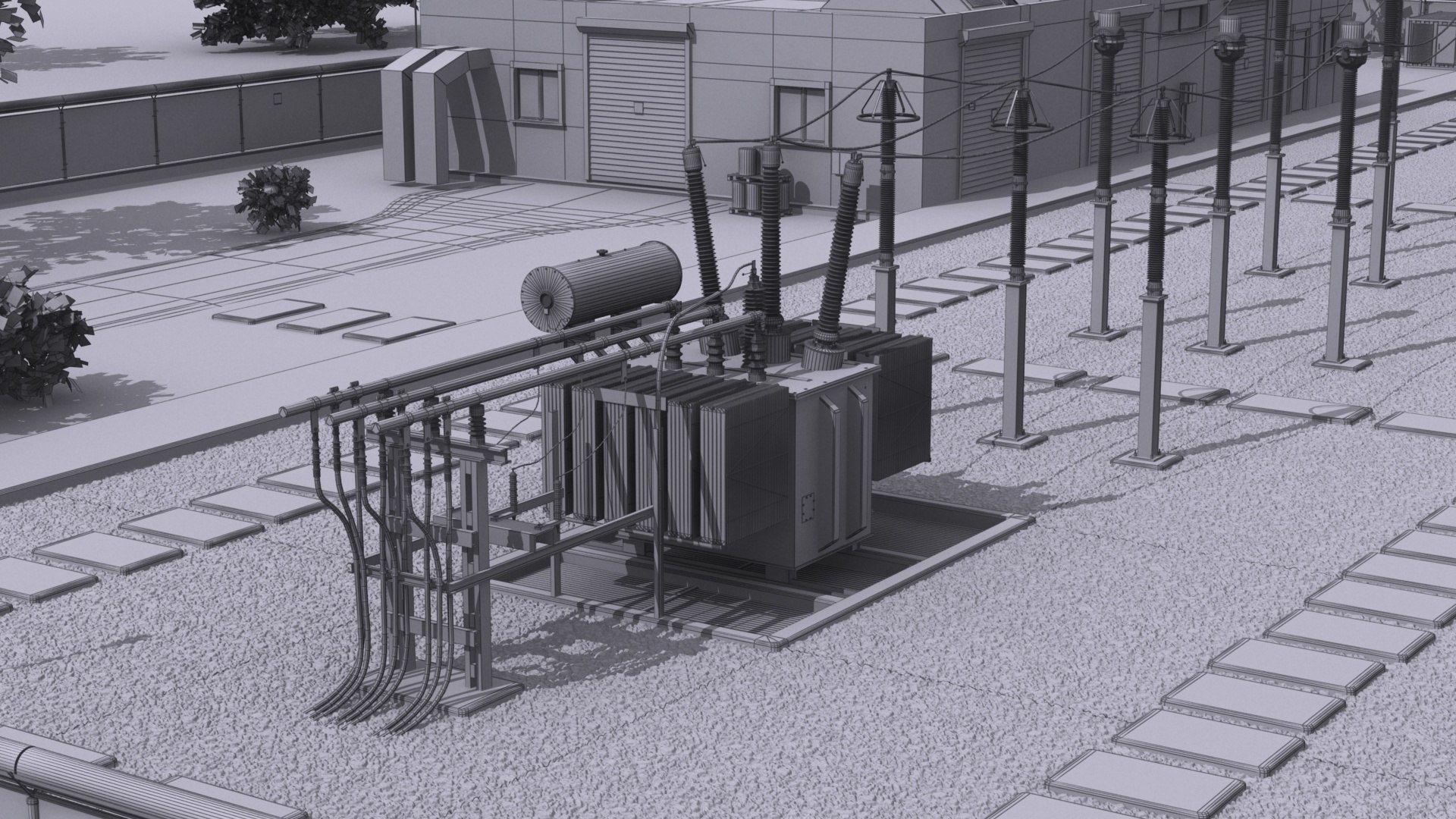 Realistic Substation 3D Model - TurboSquid 1710815