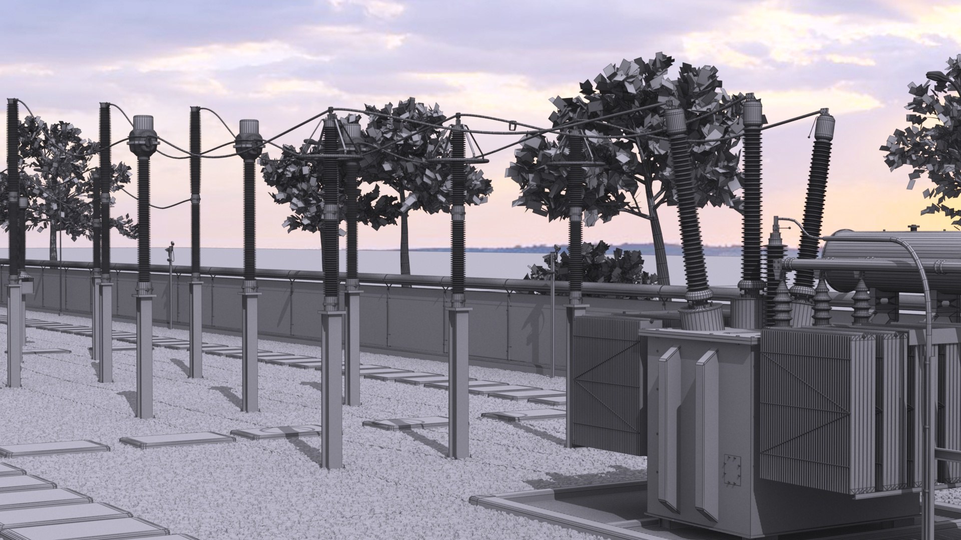 Realistic Substation 3D Model - TurboSquid 1710815