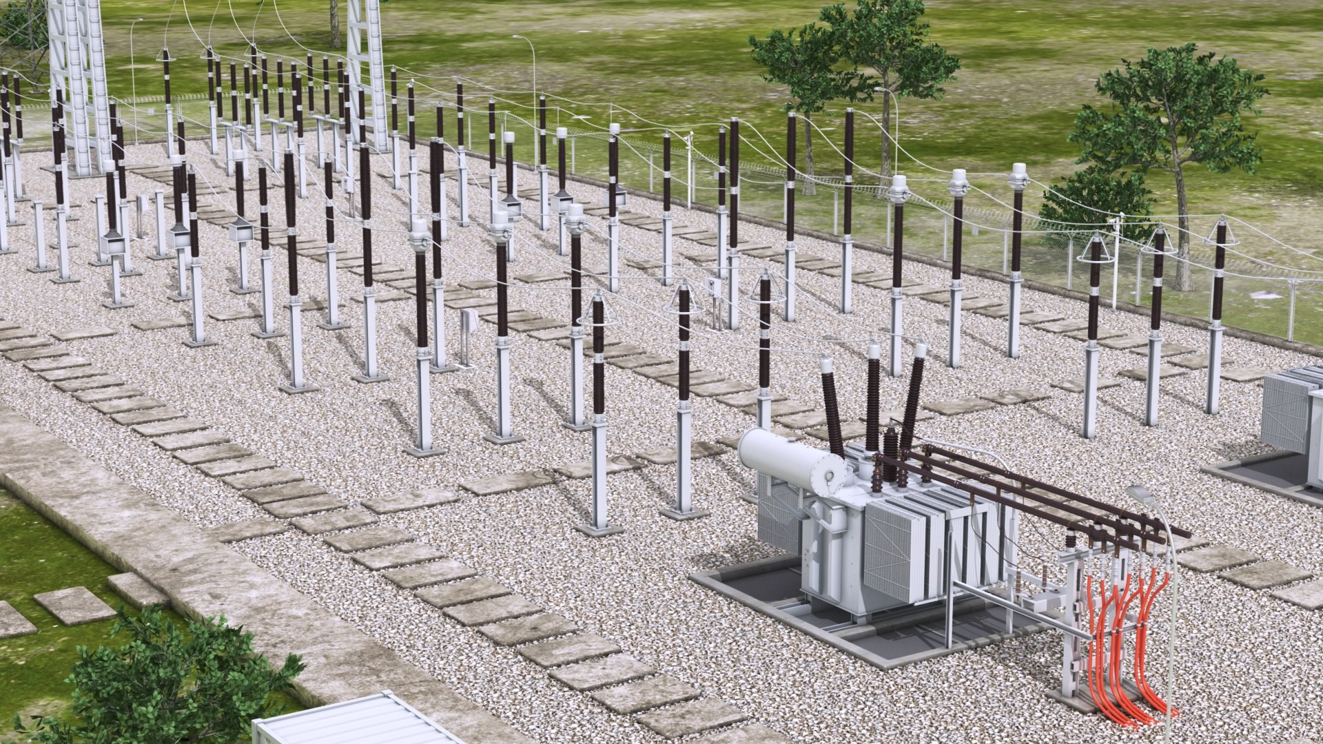 Realistic substation 3D model - TurboSquid 1710815