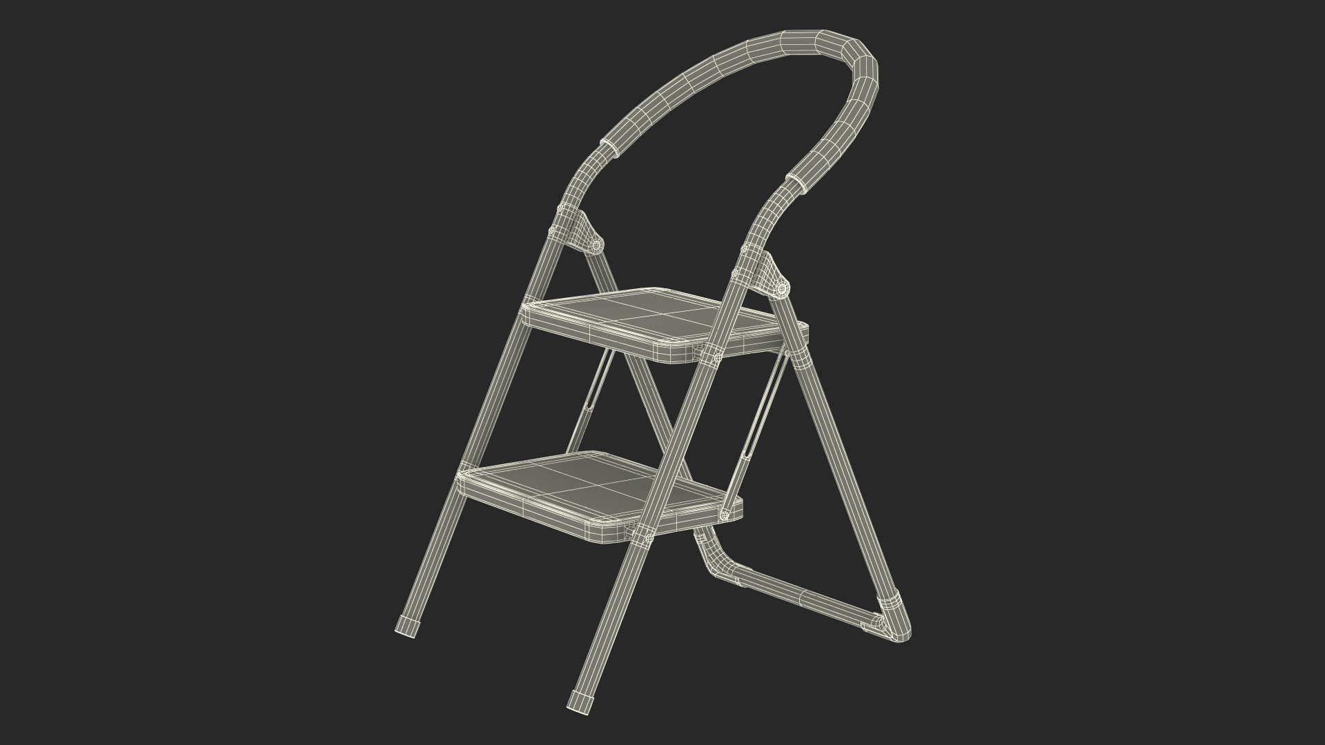 3D 2 Step Ladder Folding Step Stool Rigged - TurboSquid 2146962