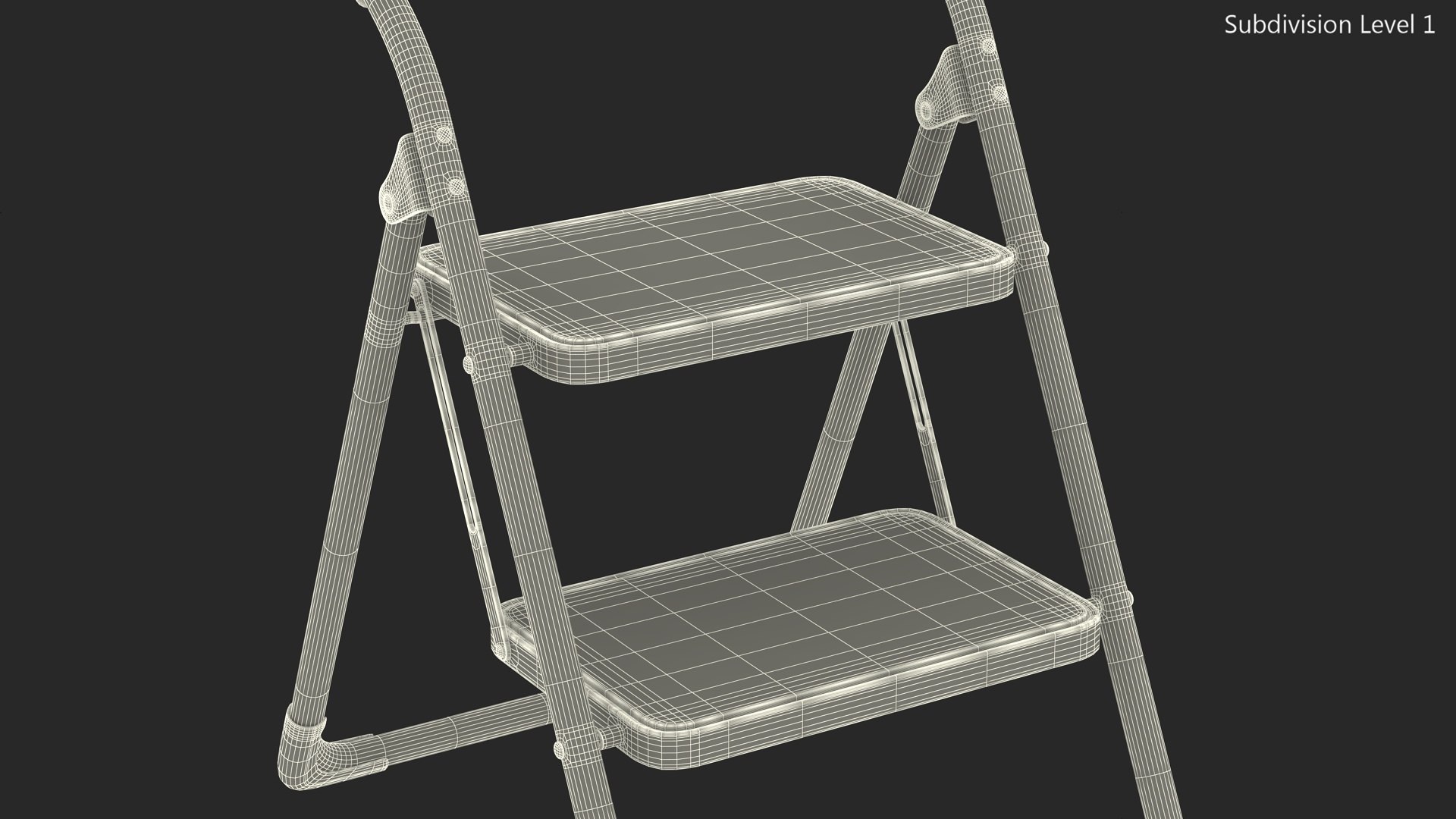 3D 2 Step Ladder Folding Step Stool Rigged - TurboSquid 2146962