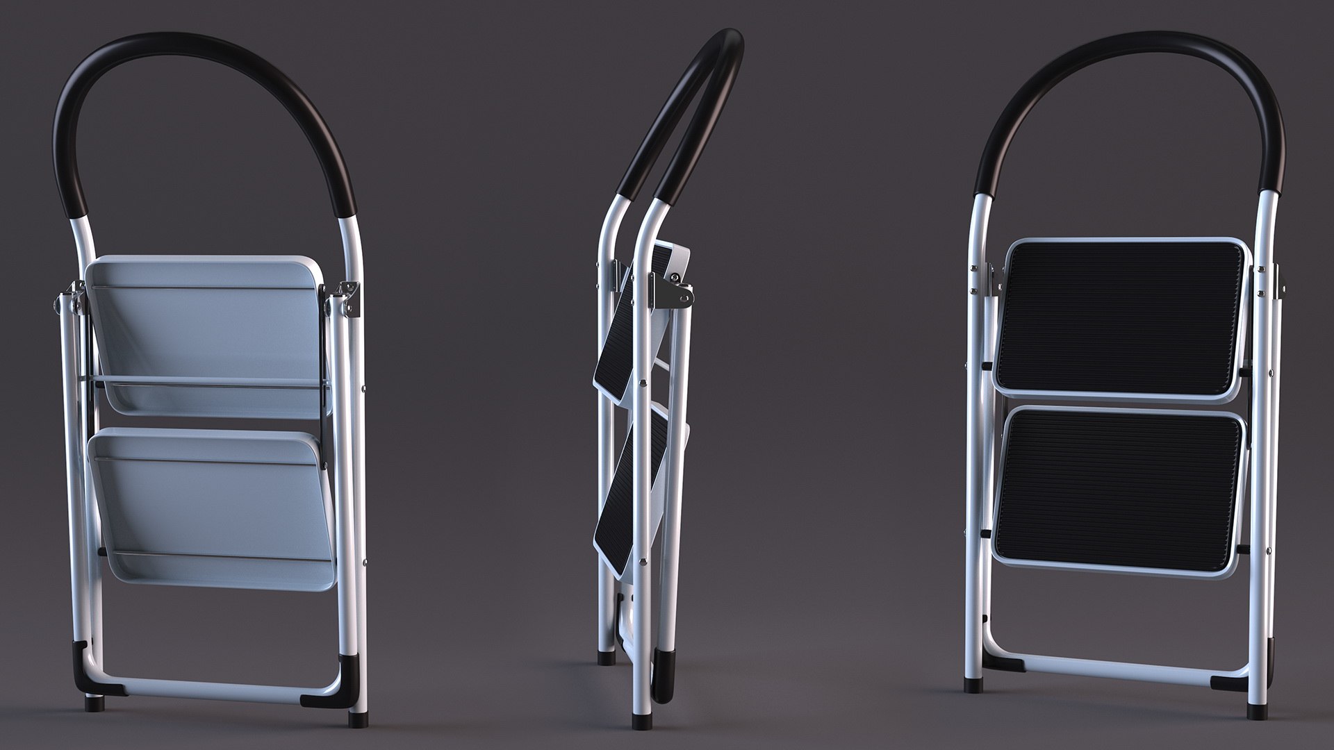 3D 2 Step Ladder Folding Step Stool Rigged - TurboSquid 2146962